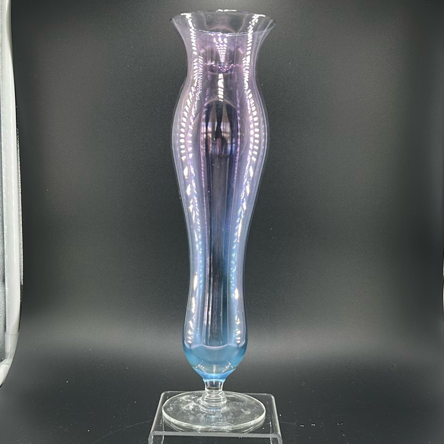 Vintage Crystal Blue Glass Vase