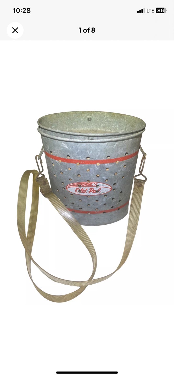 Early Old Pal Woodstream Lititz PA Minnow Bait Bucket Trap Pail Fishing ...