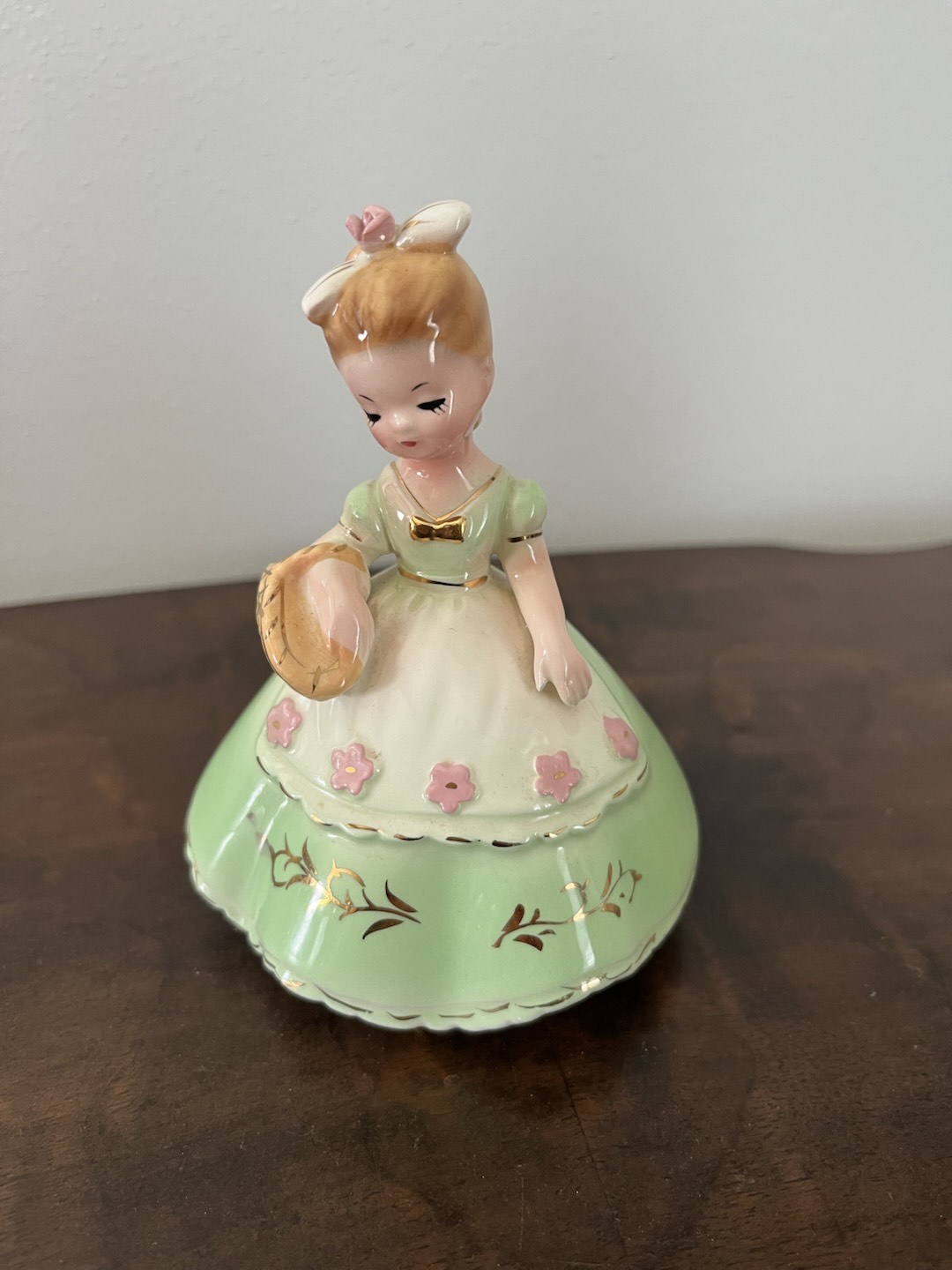 Josef Originals Figurine “Little Guest Collection” Green Dress Porcelain