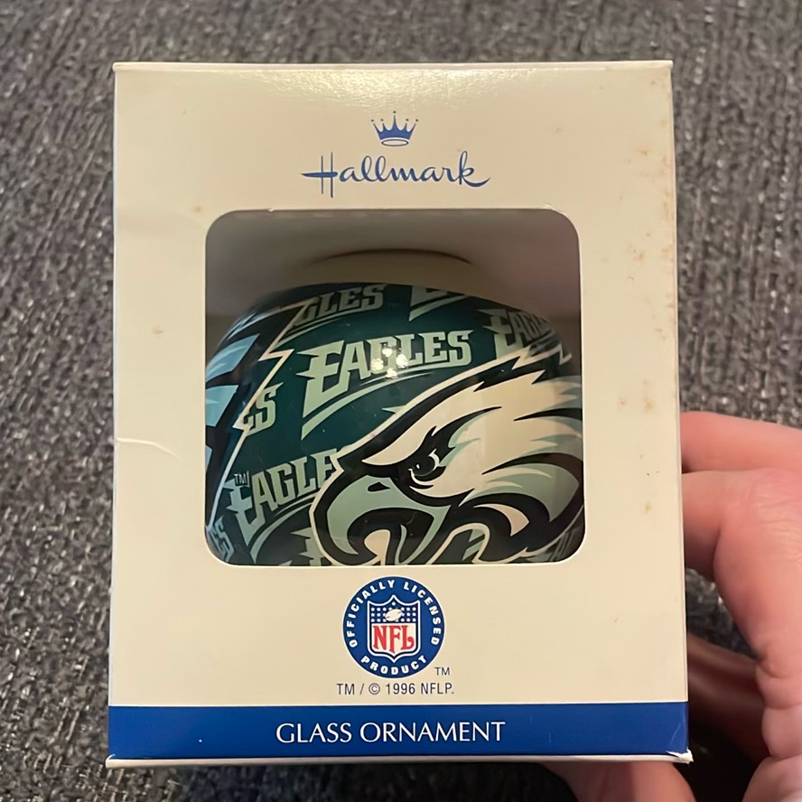 1996 Hallmark Philadelphia Eagles Glass Christmas Ornament