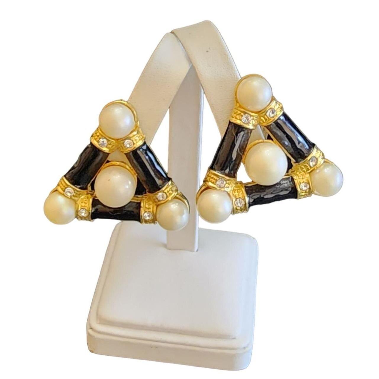 Vintage Huge Heavy 80s Clip Earrings (A2716)