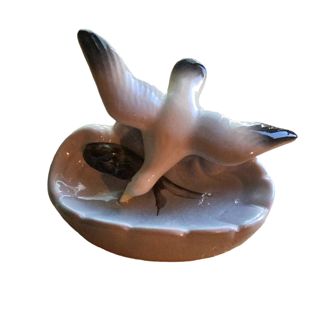 Vintage Pin Dish Fishing Seagull Made In England