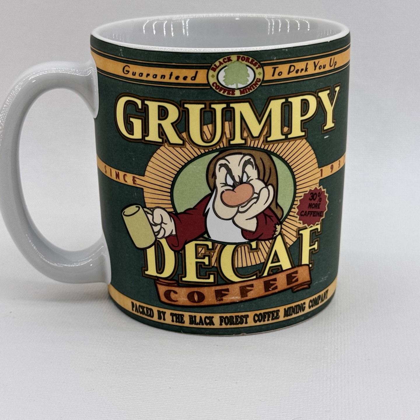 Disney Store Grumpy Decaf Coffee Mug Cup Snow White’s Black Forest ...