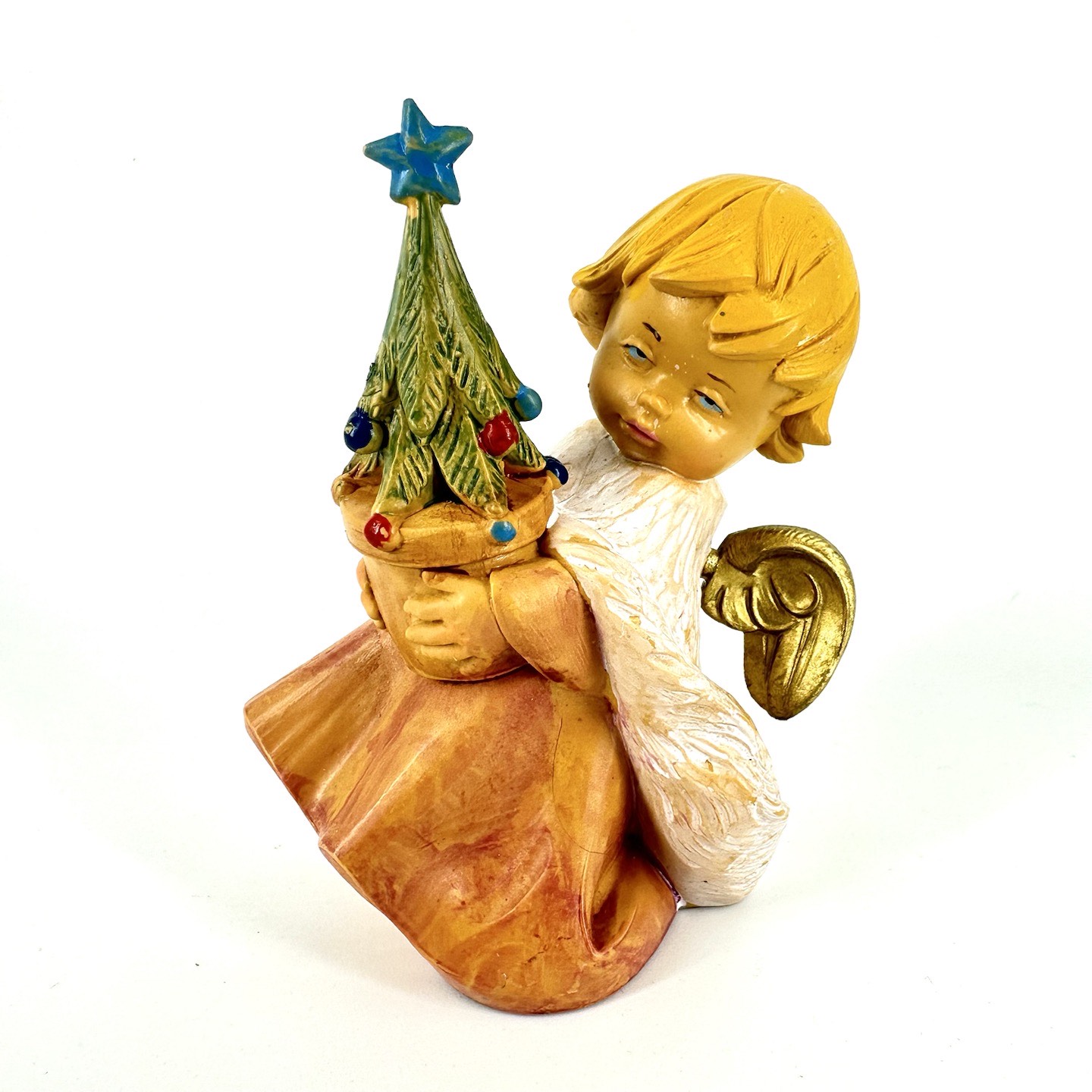 Resin E Simonetti Christmas Angel Figurine Depose Italy
