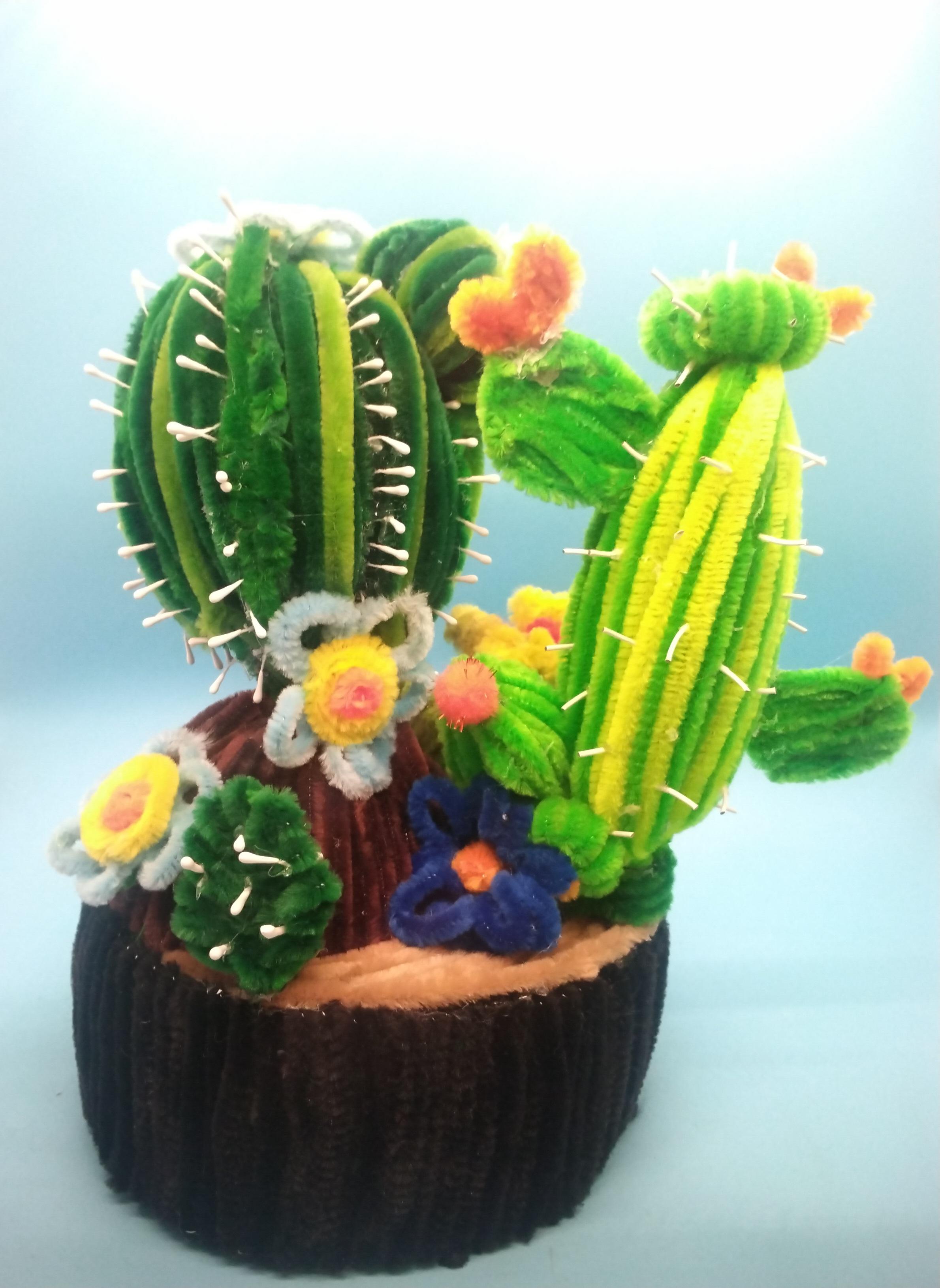 Handcrafted Pipe Cleaner Cactus Garden
