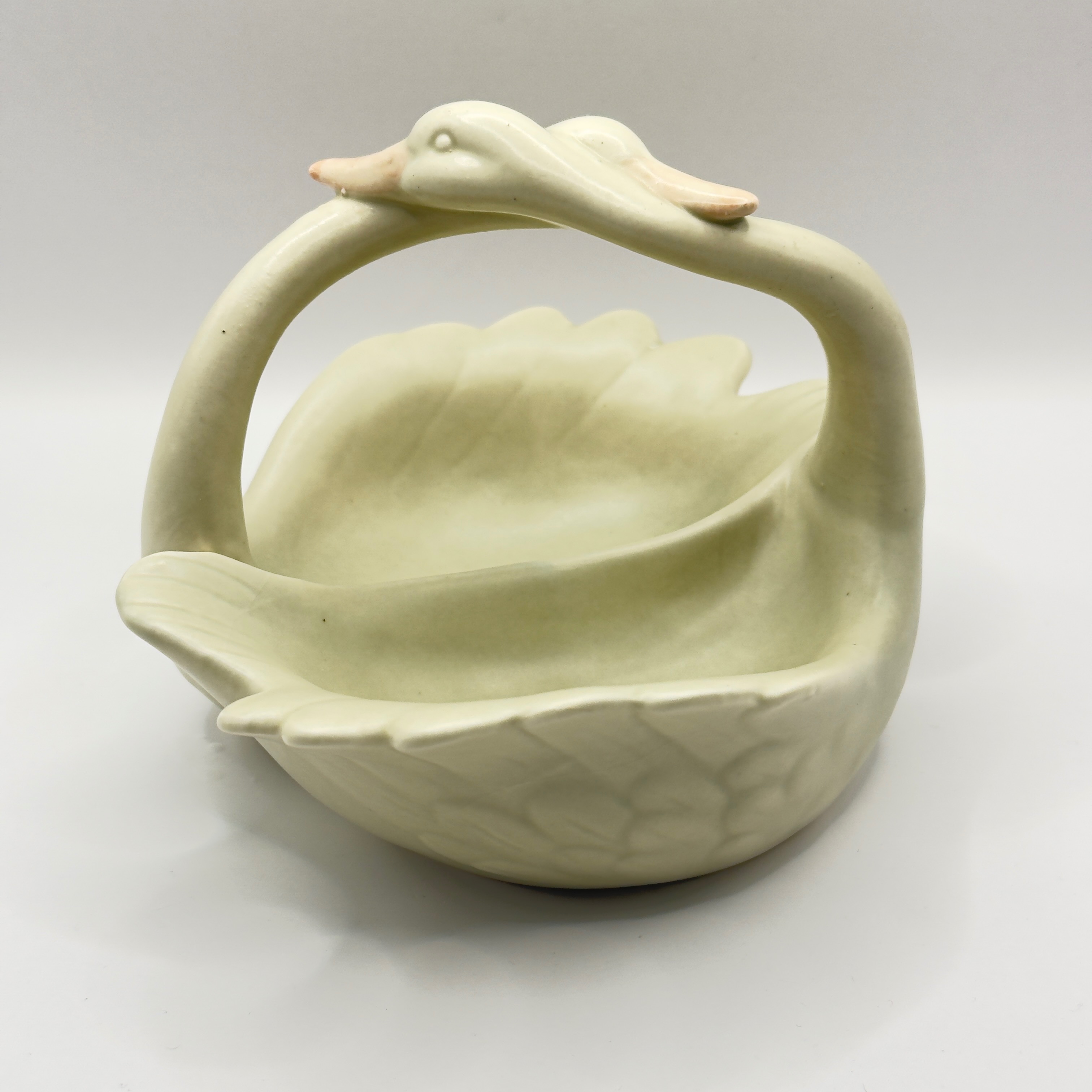 Vintage 1982 Ceramic White Swan Geese Goose Bowl Candy Trinket Dish ...