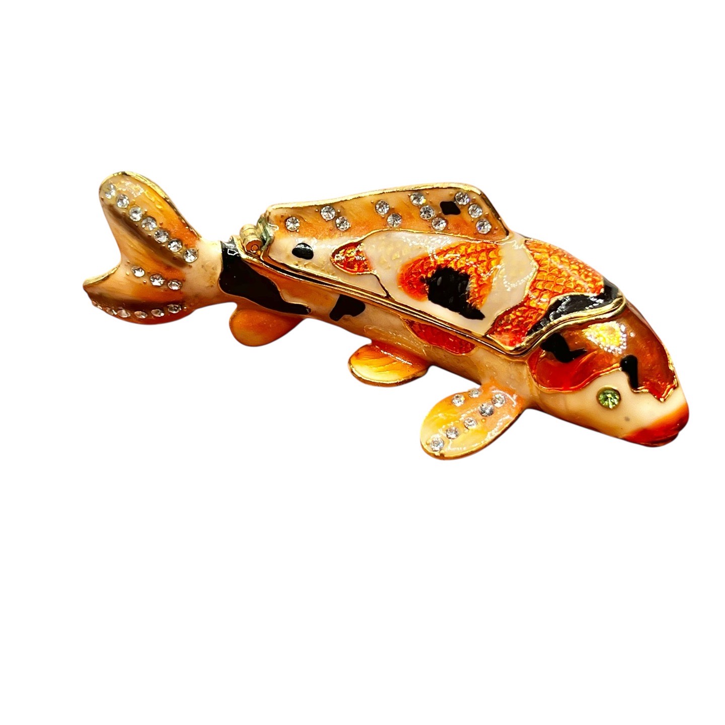Bejeweled Koi Fish Trinket Box
