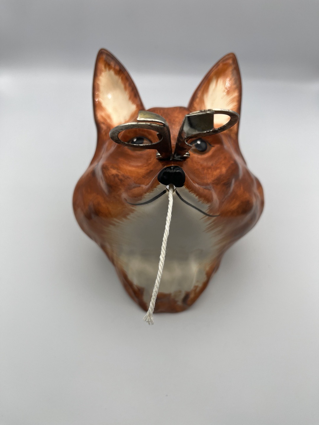Babbacombe English Pottery Fox String And Scissor Holder