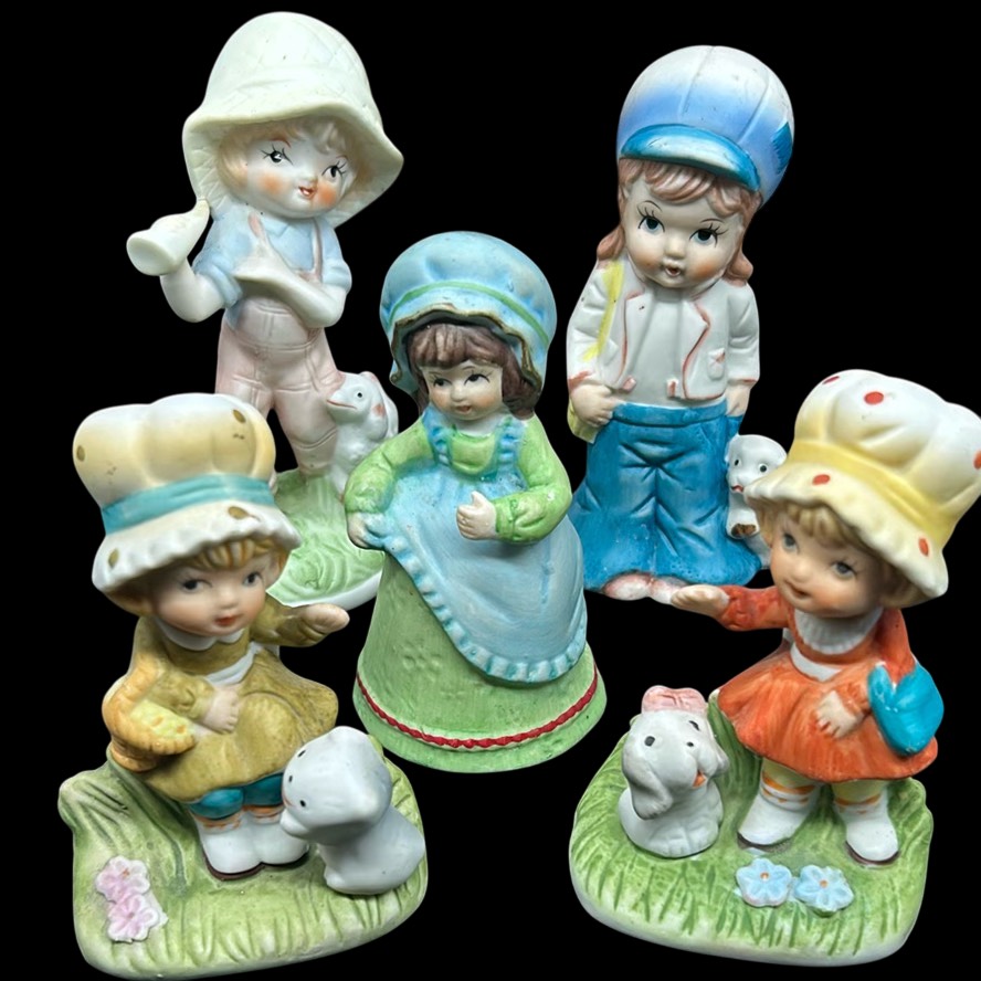 Lot Of 5 Vintage Porcelain Bisque Figurines