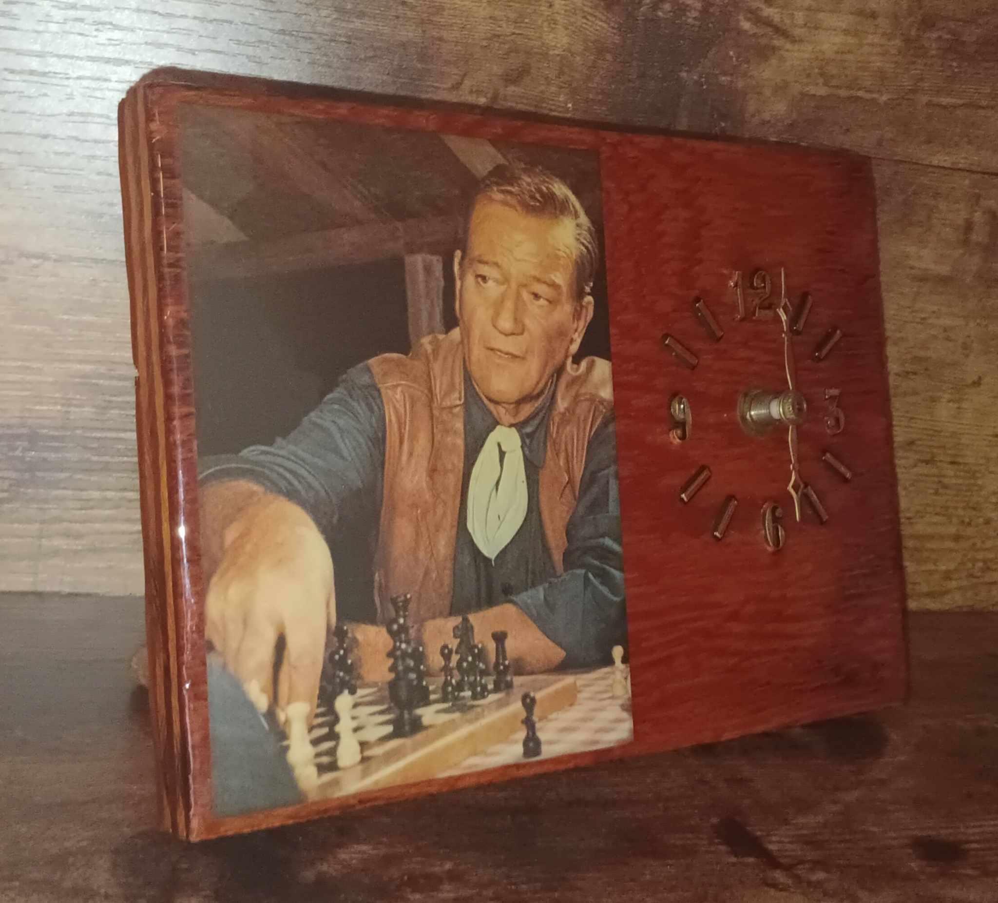 Vintage John Wayne Playing Chess Clock