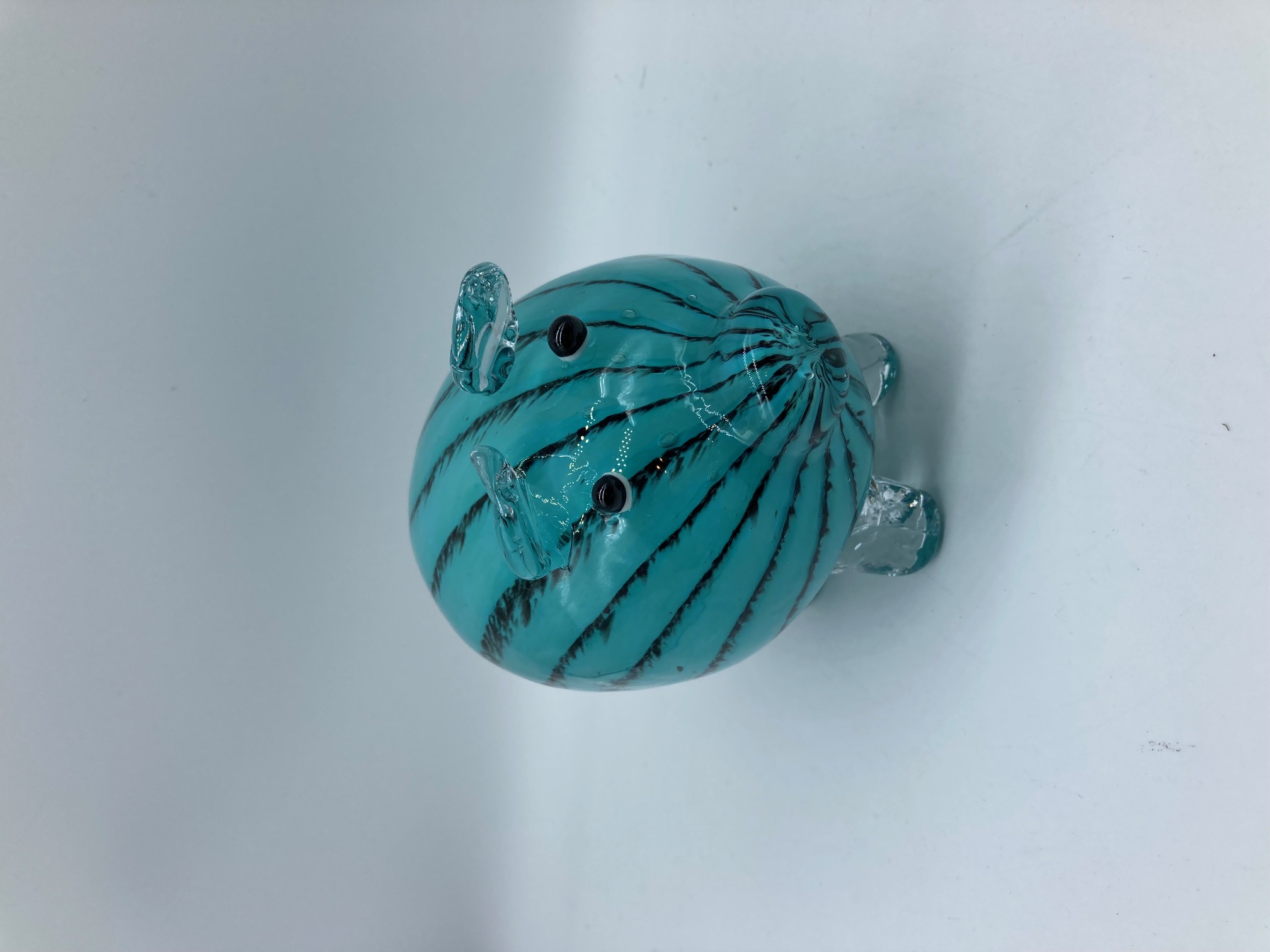 Stephanie Miron Mid century venetian glass Teal Pig