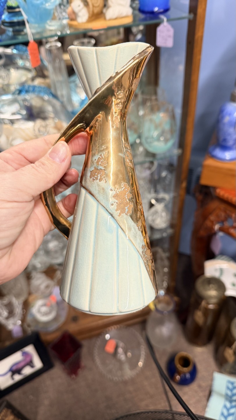 Weeping Gold Pitcher 8” Tall