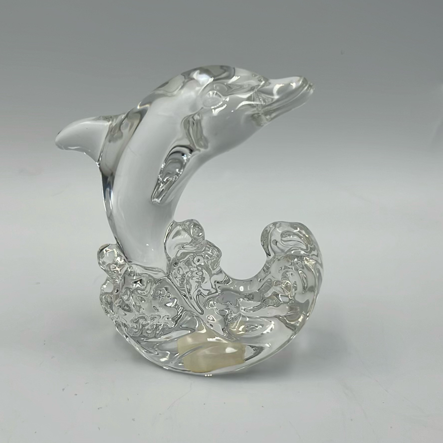 Dolphin Princess House 24% Lead Crystal Figure 3.25”