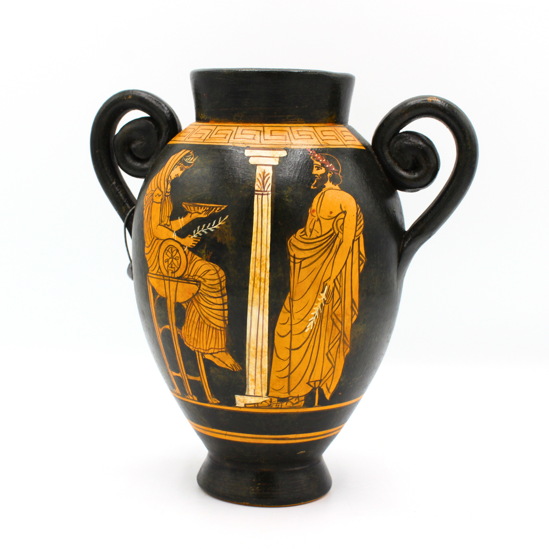 Vintage Greek Red Figure Amphora Vase Terracotta Pottery Classic ...