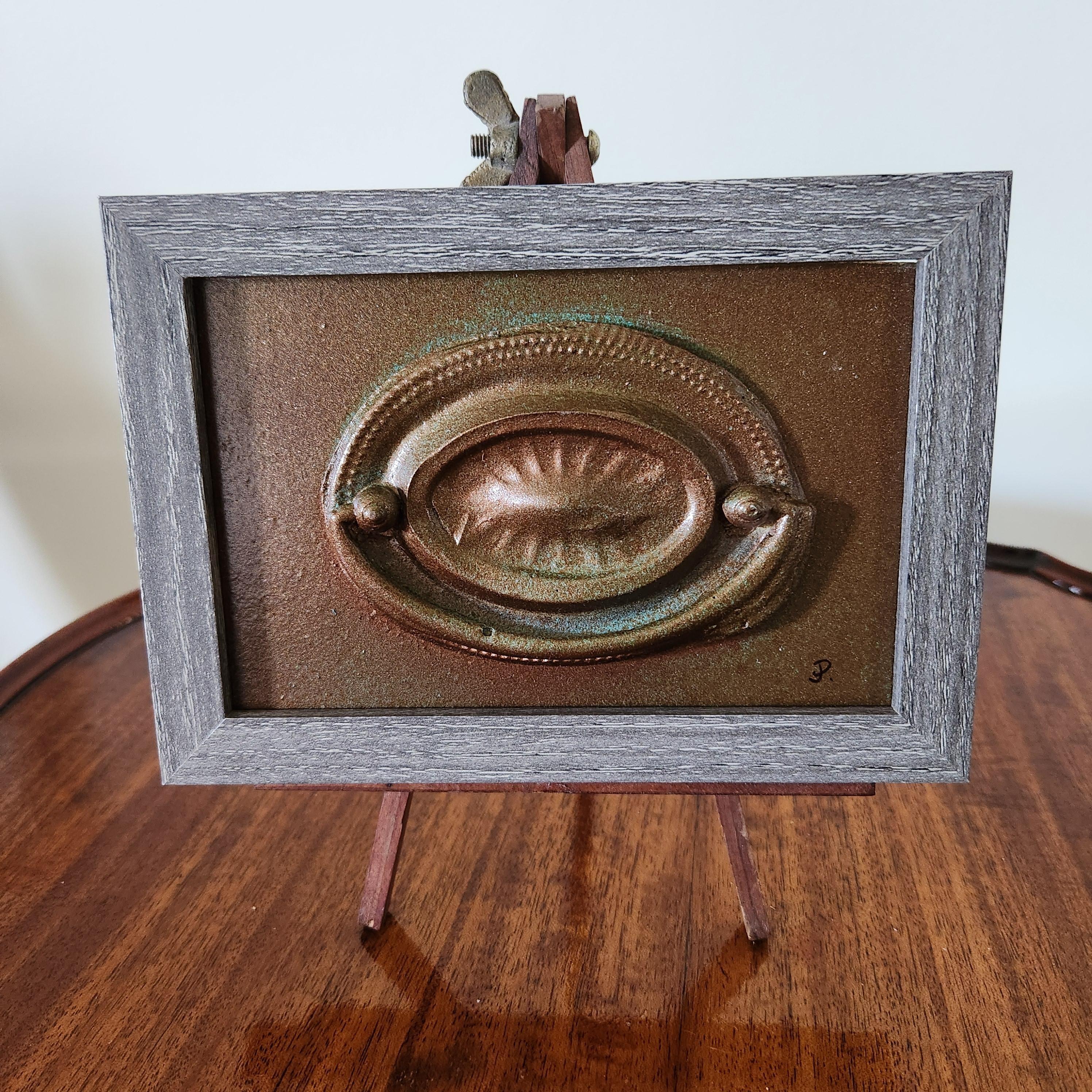 Plaster Of Paris Cast Of Oval Bale Handle On Masonite Board, 4x6 ...