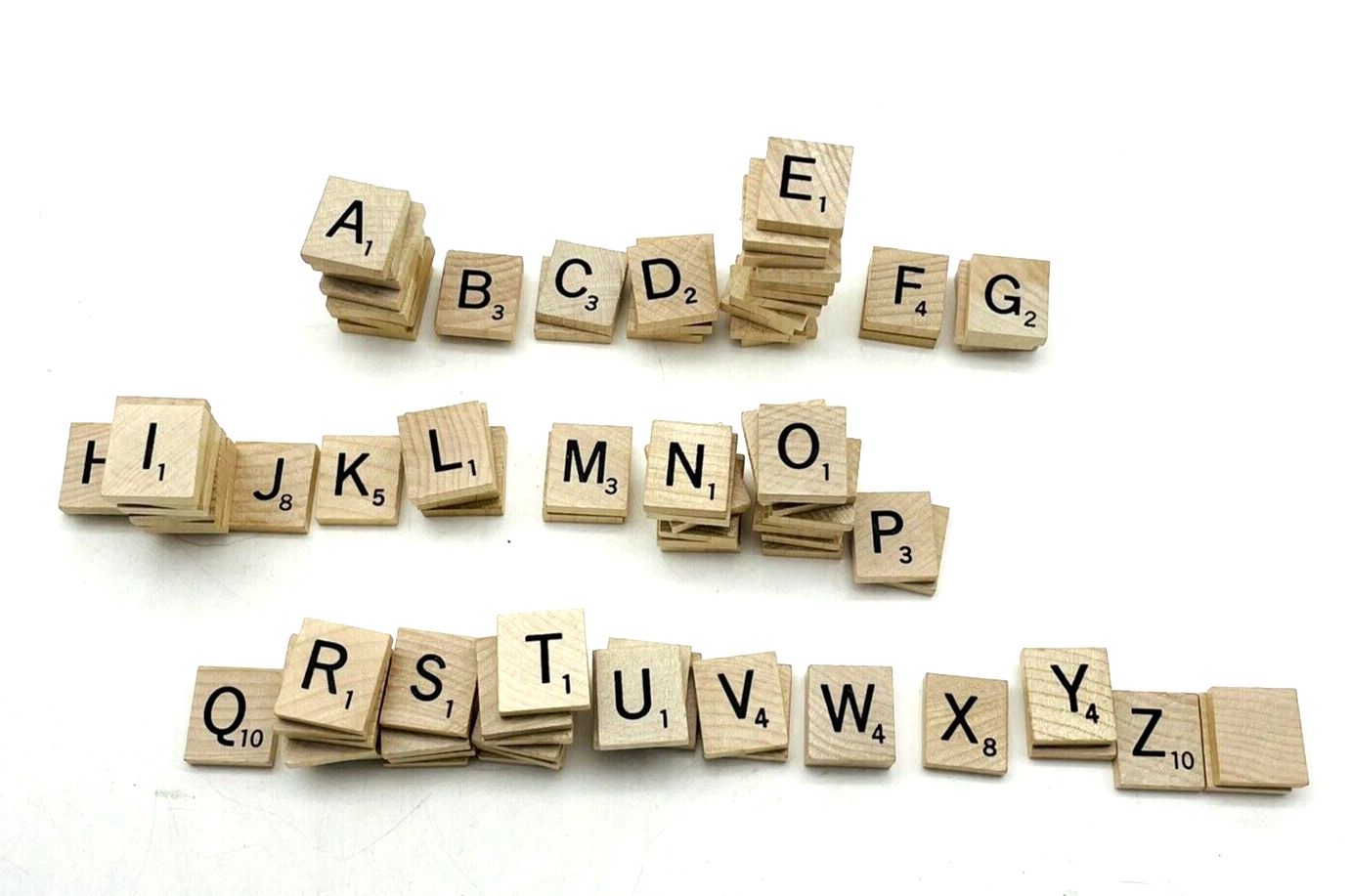 Complete Set of Scrabble Letters Classic Game Craft Wood Alphabet 6444