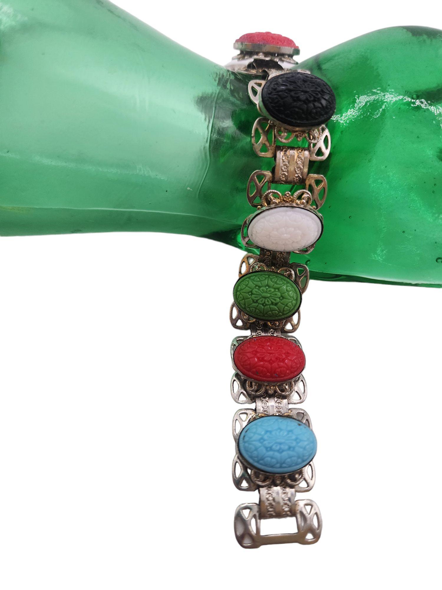 Vintage Glass Matrix Bracelet (A4281)