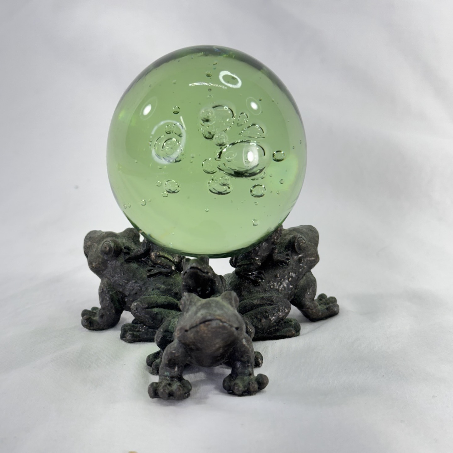 Paperweight With Metal Frog Base