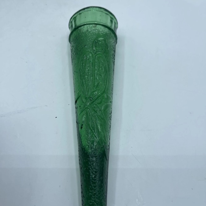 Vintage Dugan Glass Green Tealish Wall Bird Design 8”