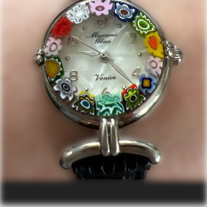 Signed * ORIGINAL MURANO GLASS Venice *Murrina Millefiori Quartz Watch ...