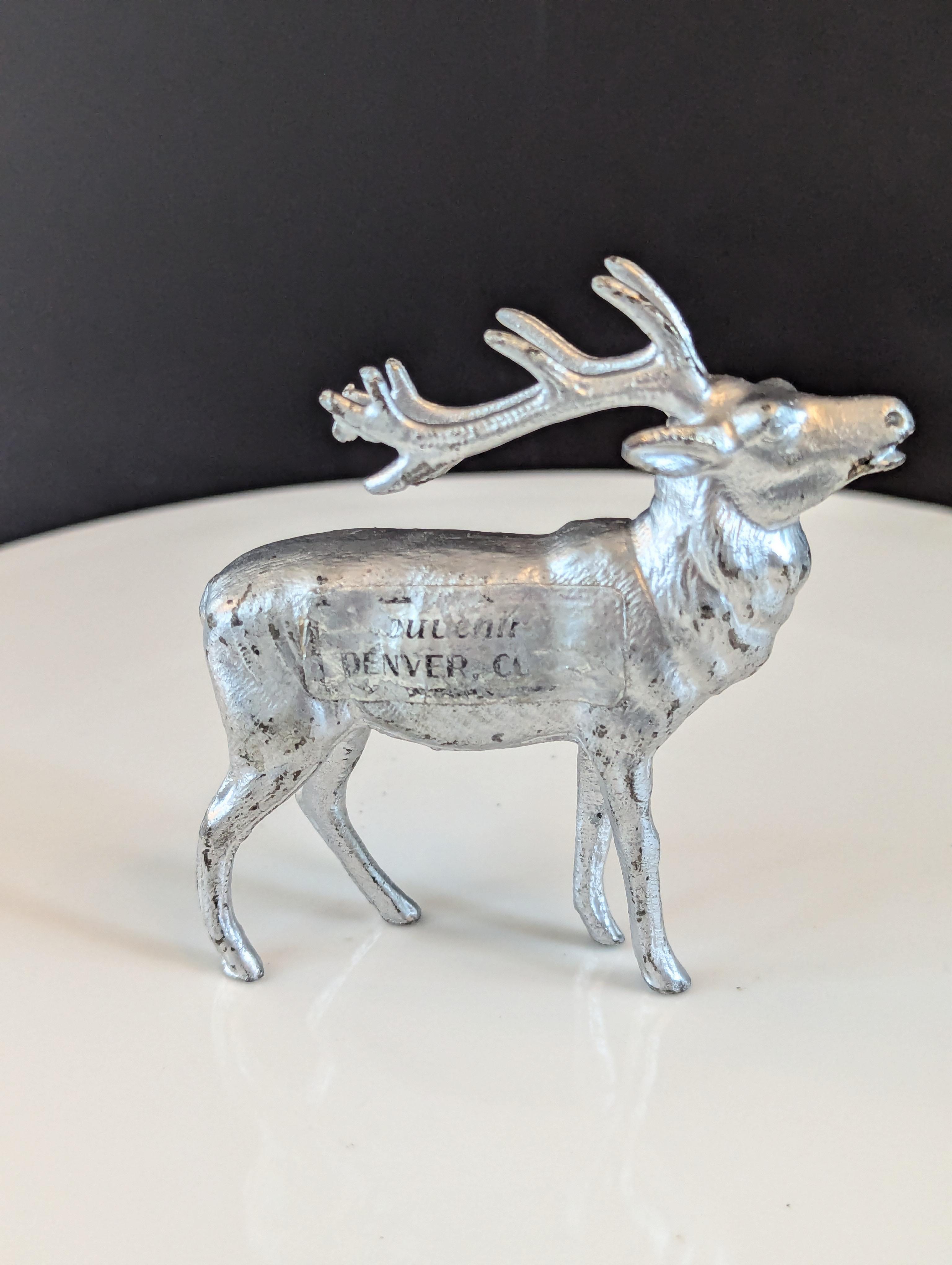 Vintage Denver Souvenir Metal Elk Figurine