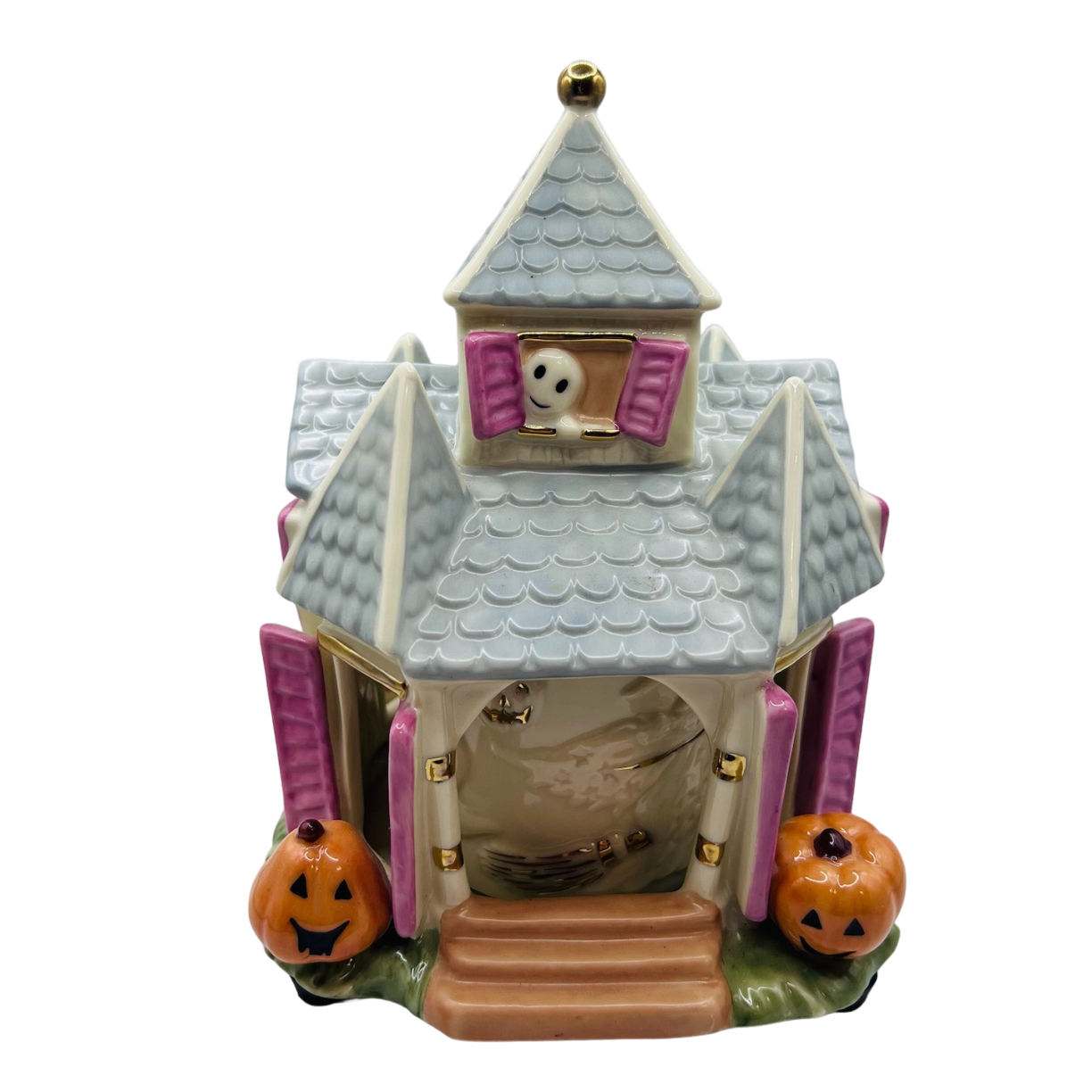 Vintage Lenox Halloween Haunted House Music Box W/ Carousel 5.75”x 5.75 ...