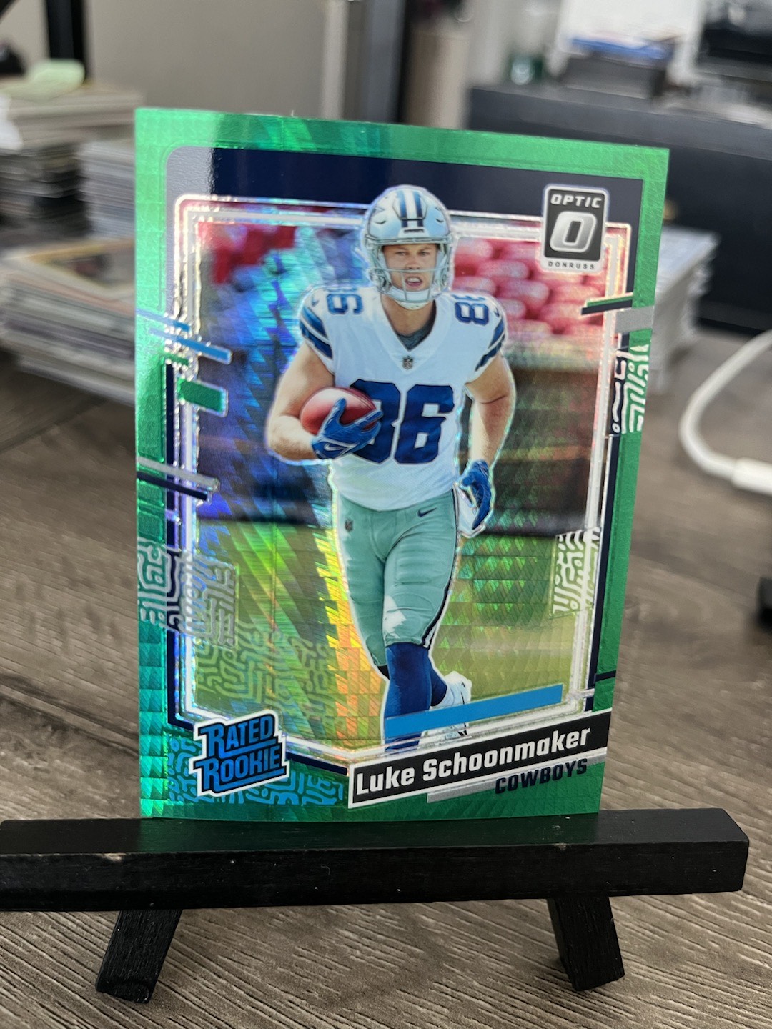 Luke Schoonmaker 2023 Optic Rated Rookie RC Green Hyper Refractor NFL ...