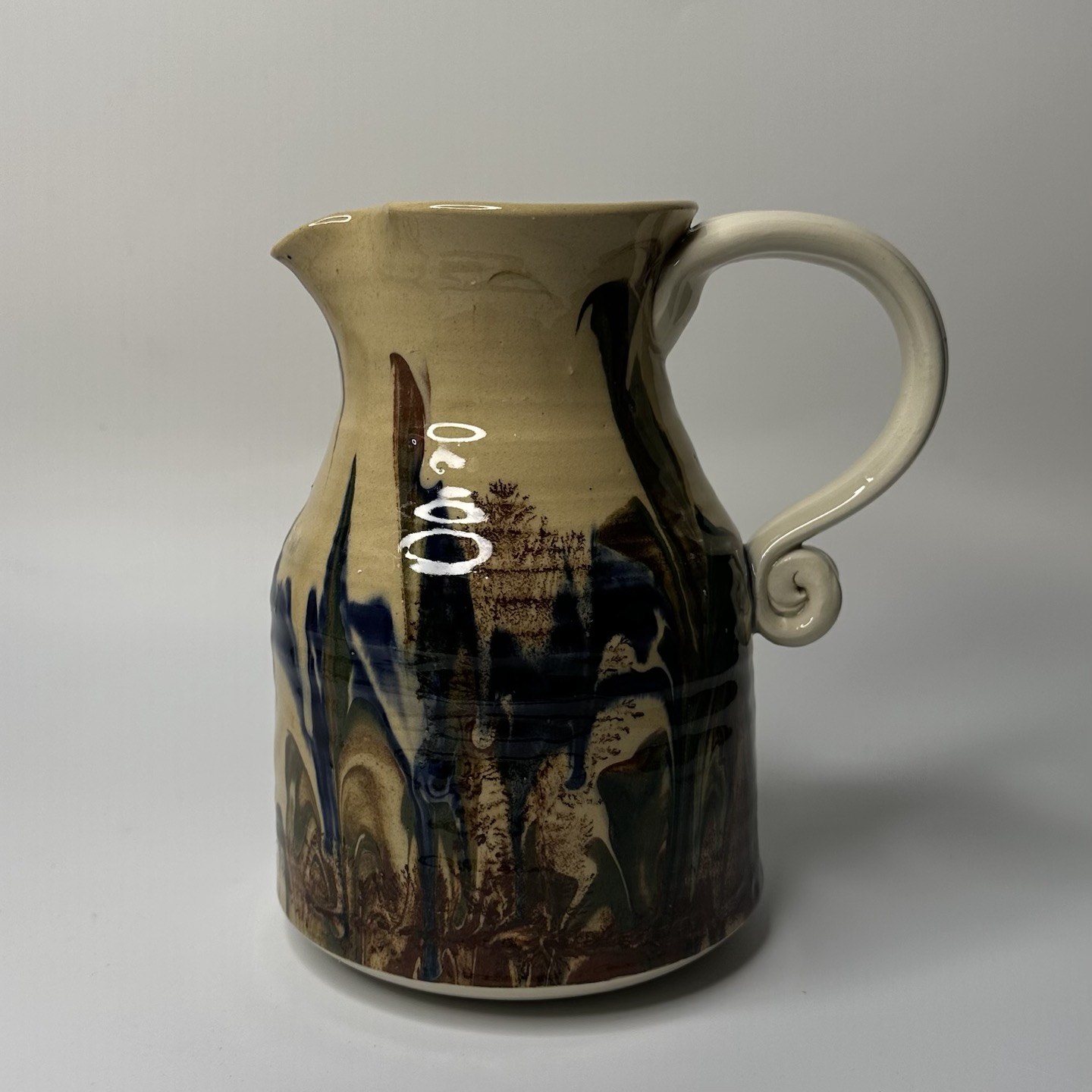 Handmade Stoneware Pitcher Signed