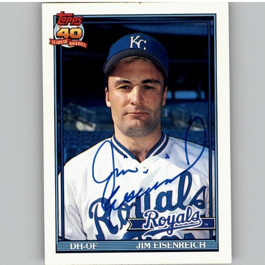 Jim Eisenreich Signed Kansas City Royals 1991 Topps Baseball Card #707