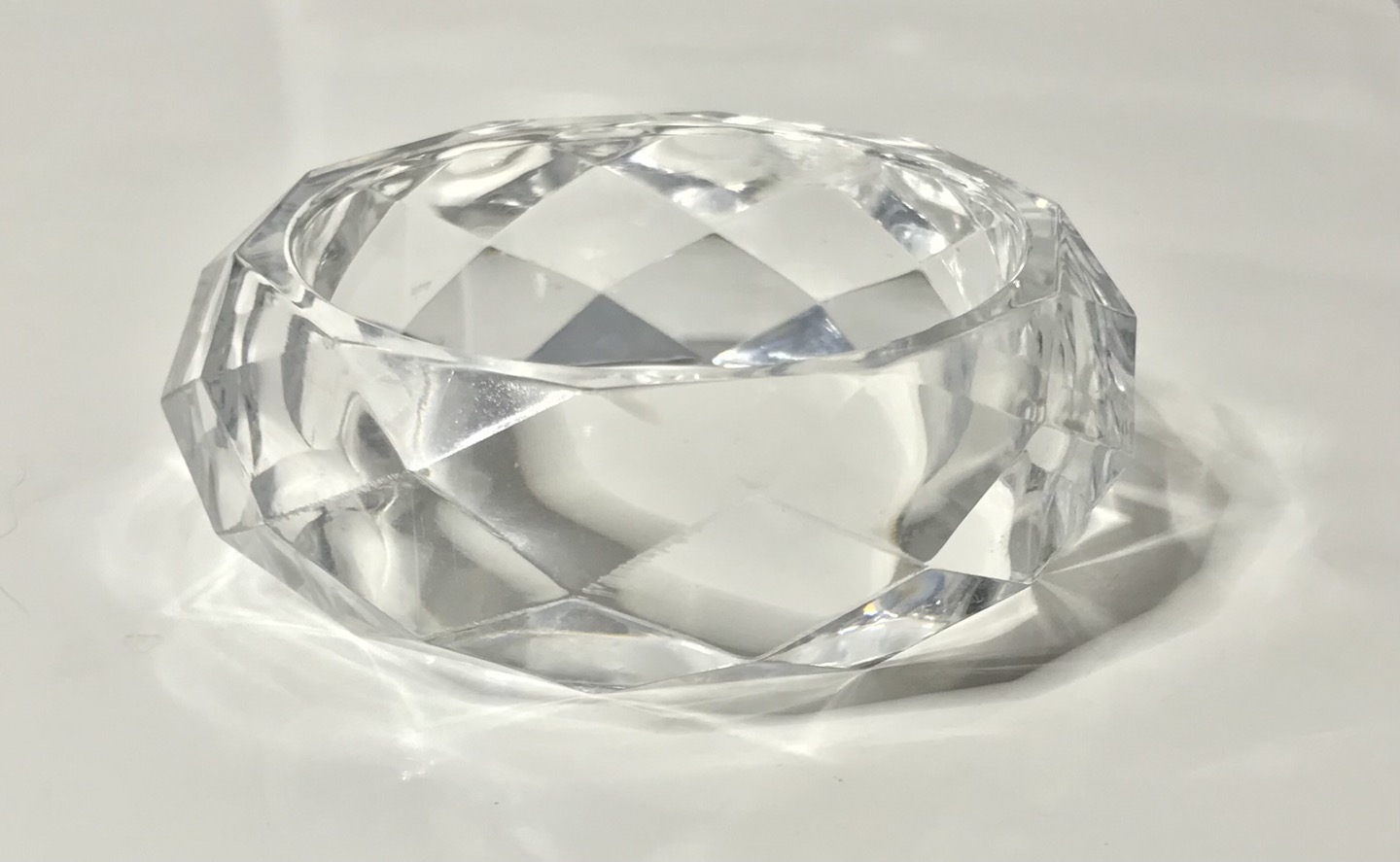 Fabulous Clear 3.5” Faceted Lucite Bangle Bracelet ️