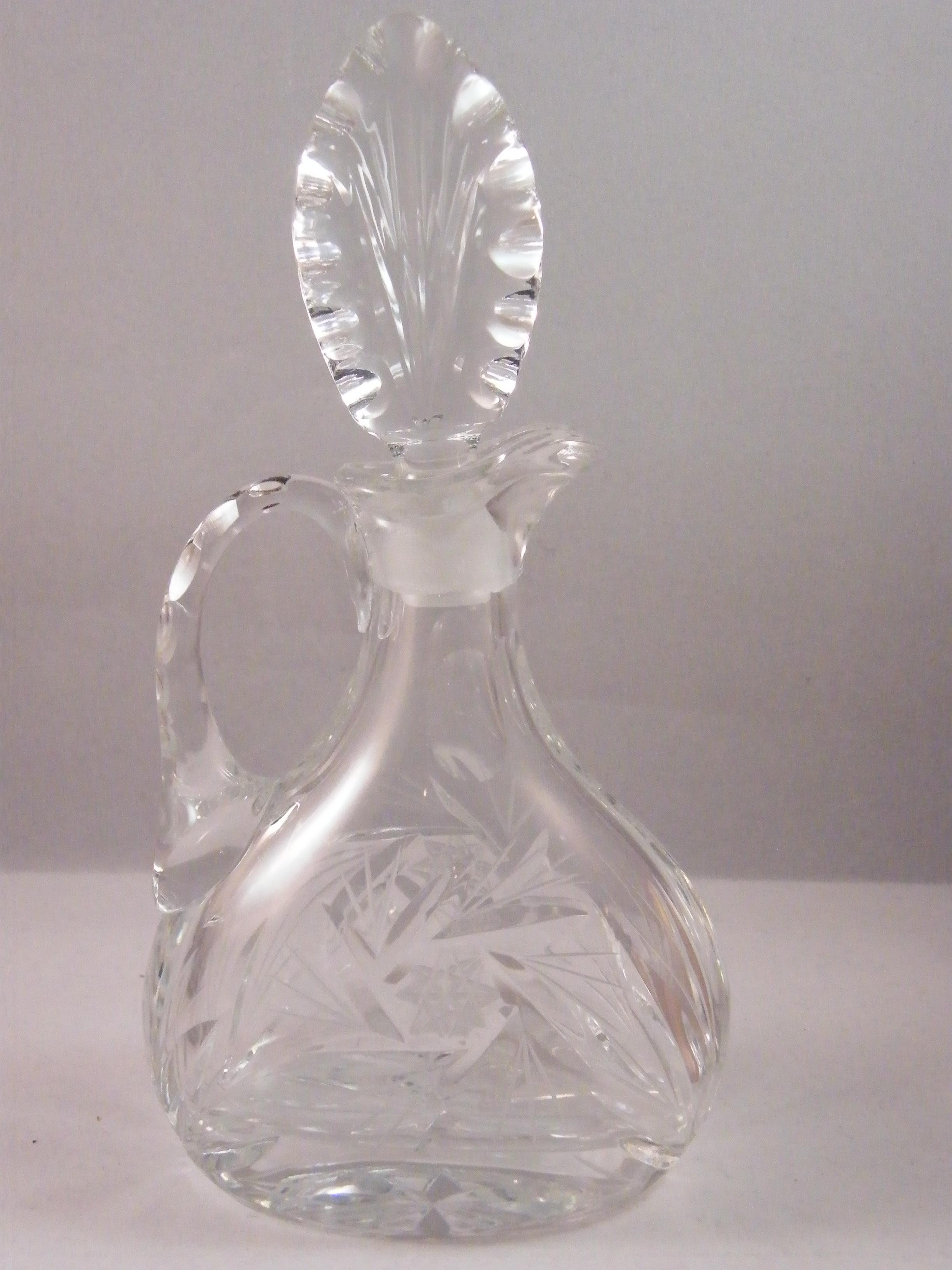Lead Crystal Cruet with ground stopper (L-6)