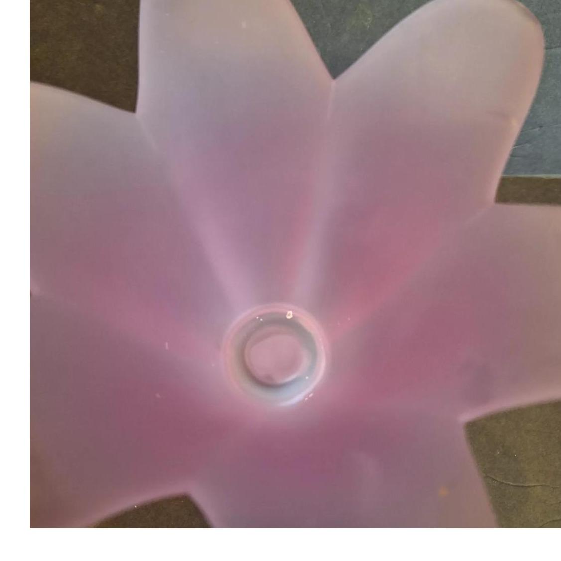 Vintage Pink Glass Flower Votive Holder