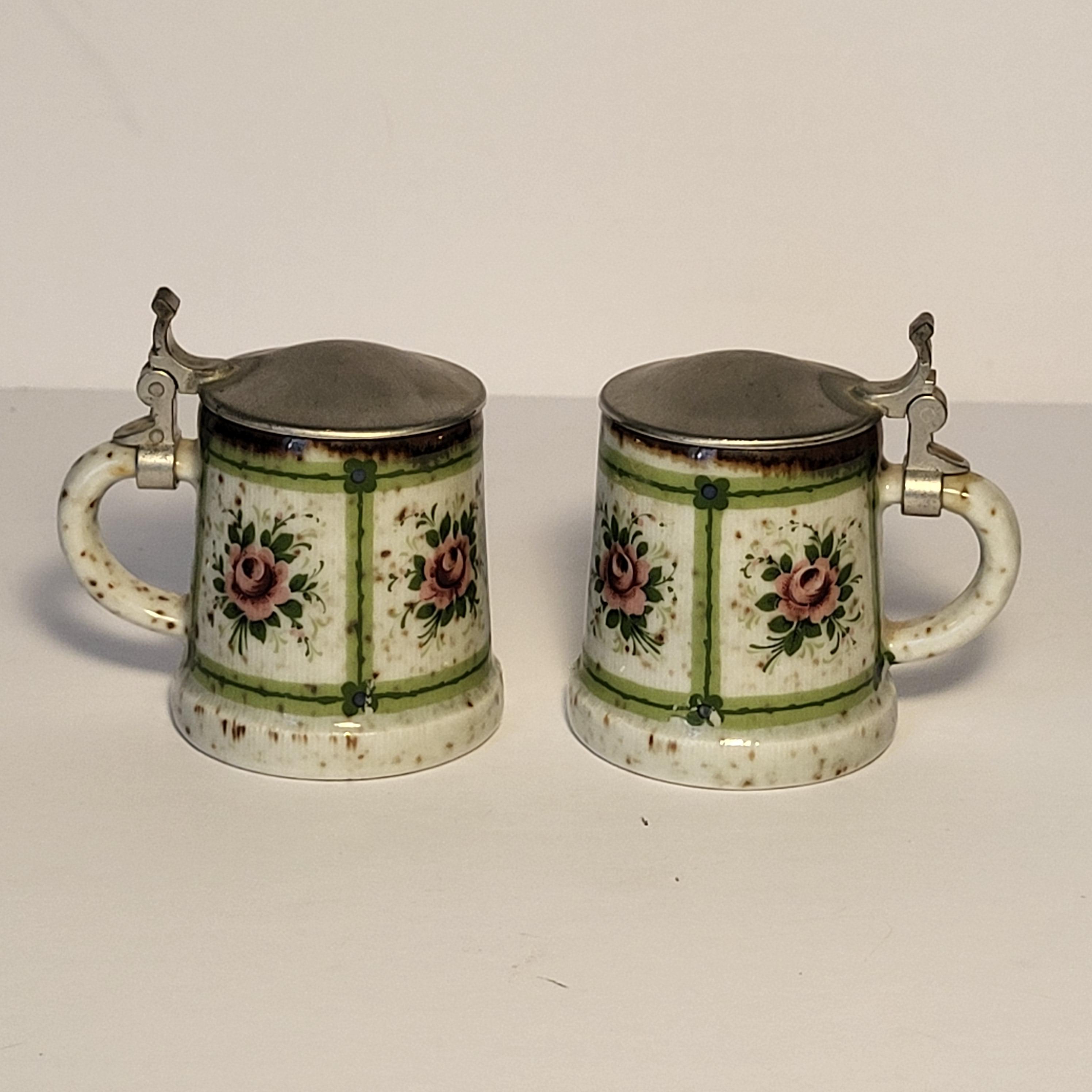Rein-Zinn BMF Miniature Beer Steins 2.5in Flower Germany Pewter Lid ...