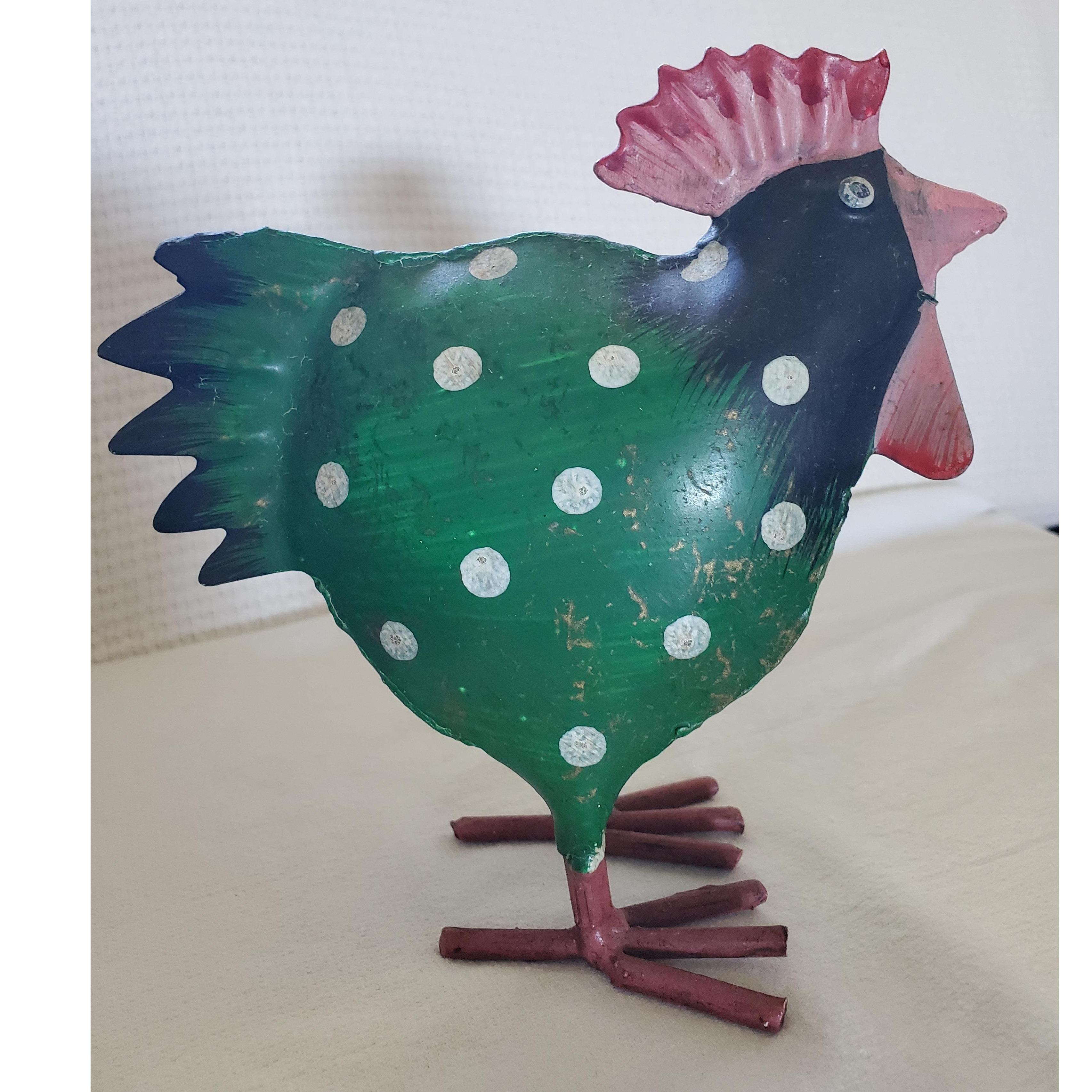 Polka Dot Metal Rooster