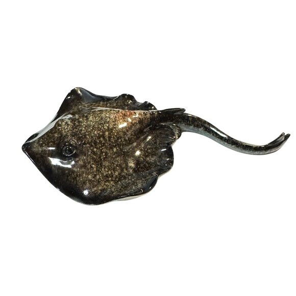 REALISTIC STINGRAY CERAMIC FIGURINE GLAZED SEA LIFE AQUATIC NO FLAWS 8 ...