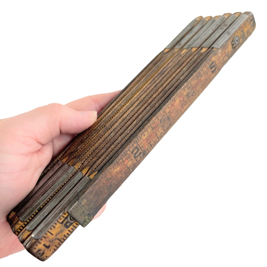 Lufkin Vintage Carpenter’s Folding Wooden Ruler