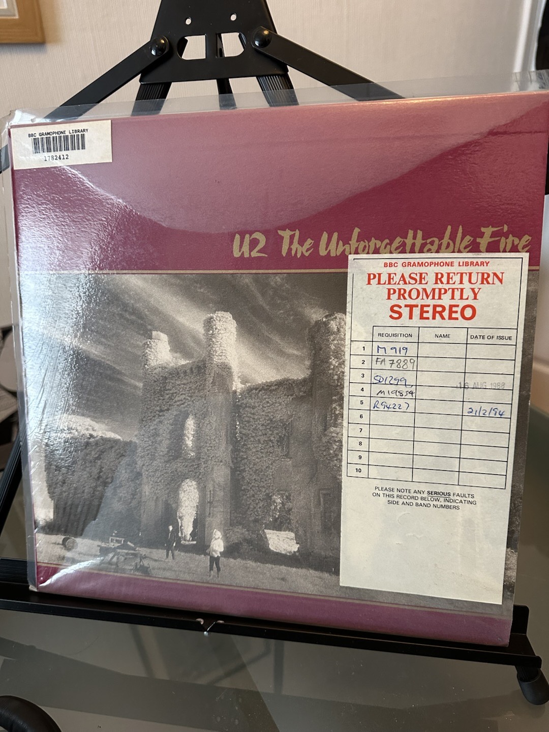 U2 The Unforgettable Fire 1984 UK BBC Press VG+