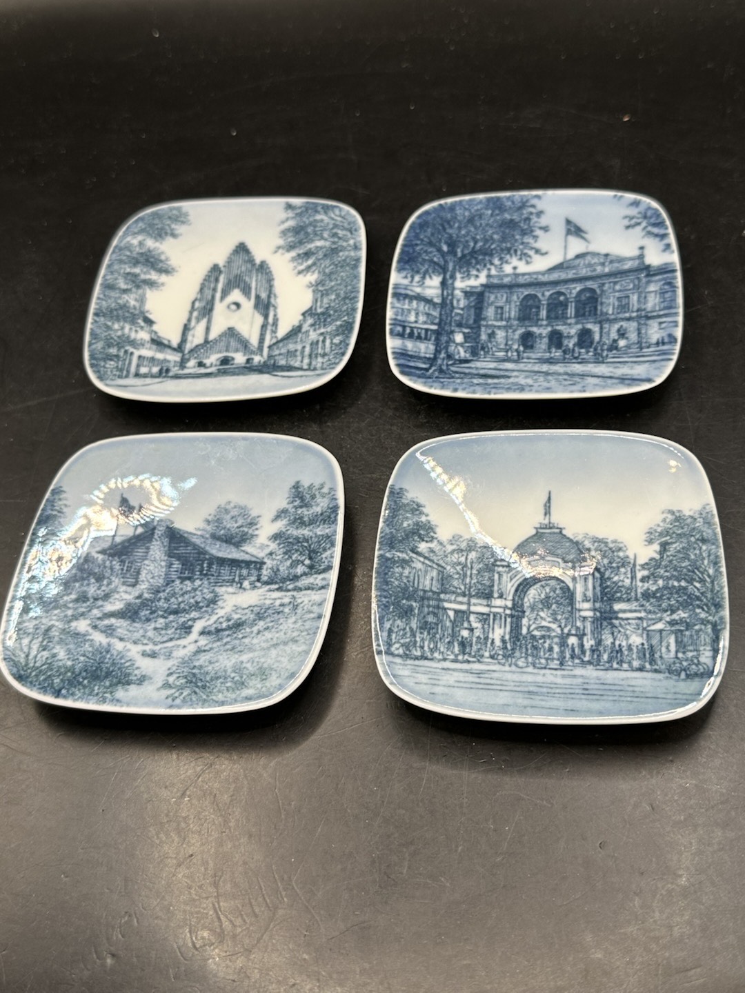 Vintage Bing & Grondahl Denmark Mini Square Plates Kjeld Bonfils Set of 4