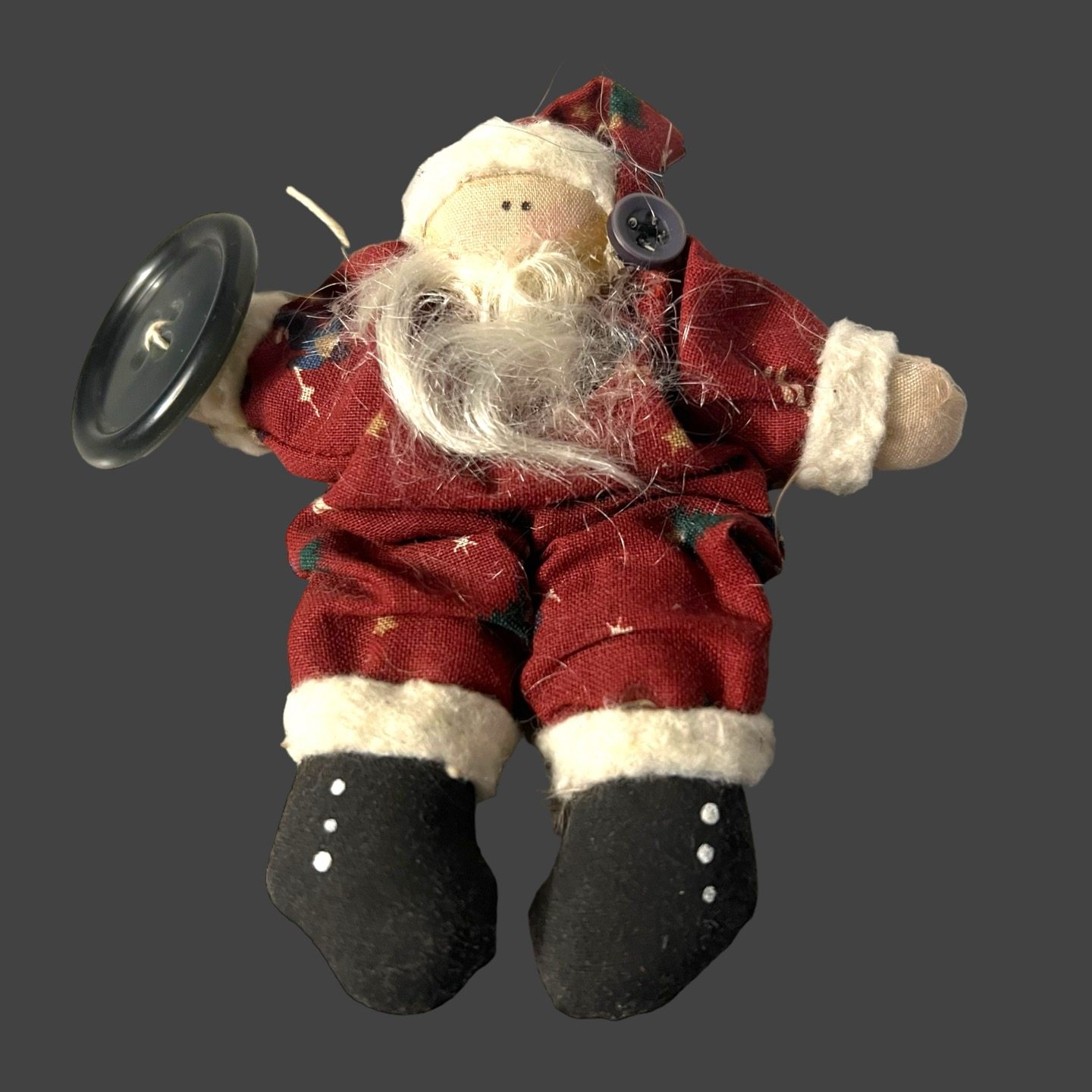 114 Vintage Small Fabric Santa