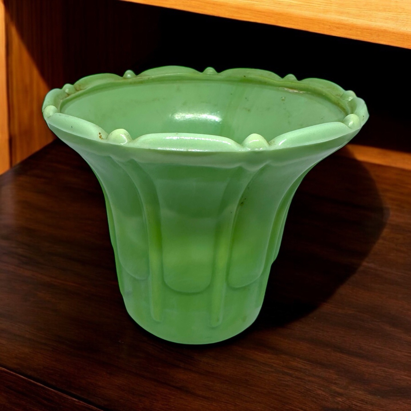 024. Vintage Akro Jadeite Green Opaque Glass Miniature Art Deco ...