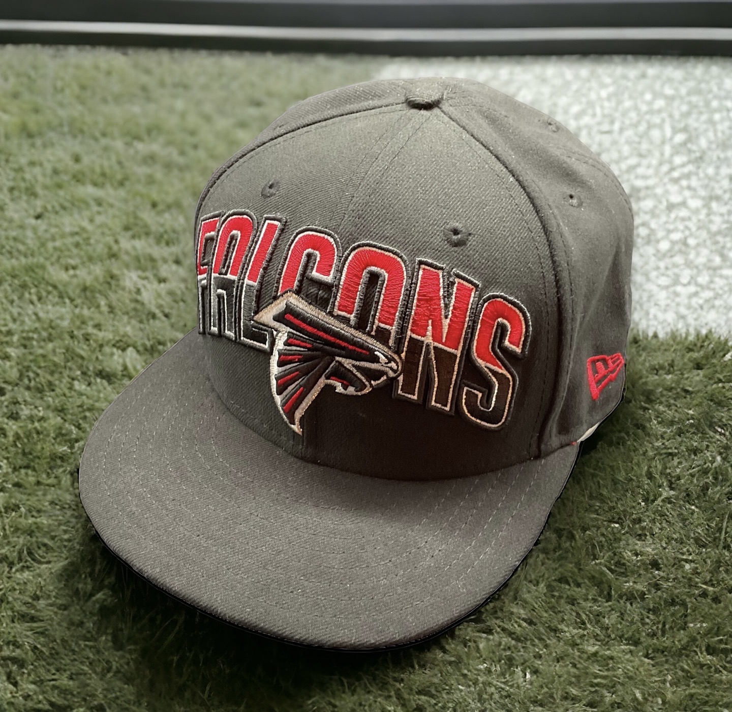 Atlanta Falcons New Era 59Fifty Fitted Hat Size 7 1/2 Black Red NFL ...