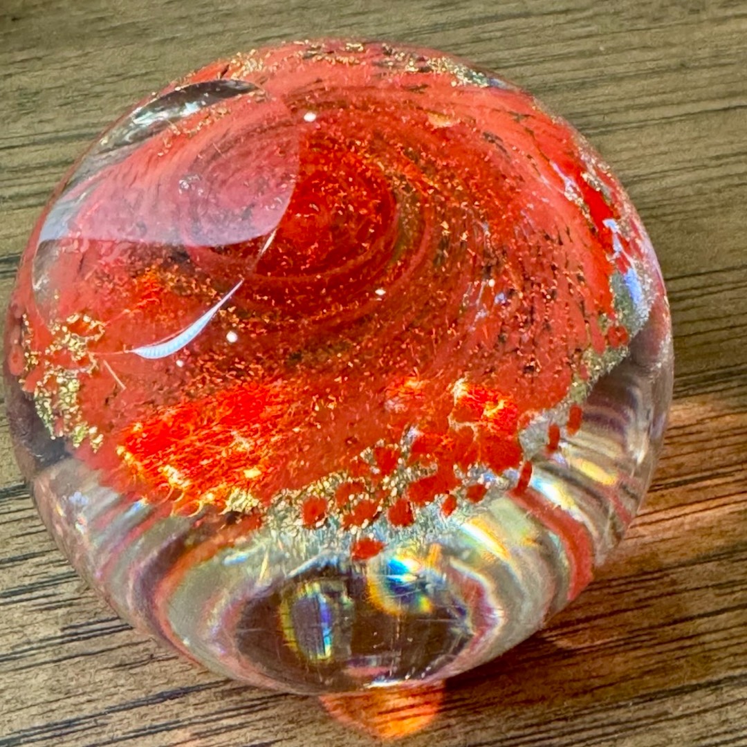Original Glass Eye Studio Paperweight, GES 03 is sketched into it, made ...