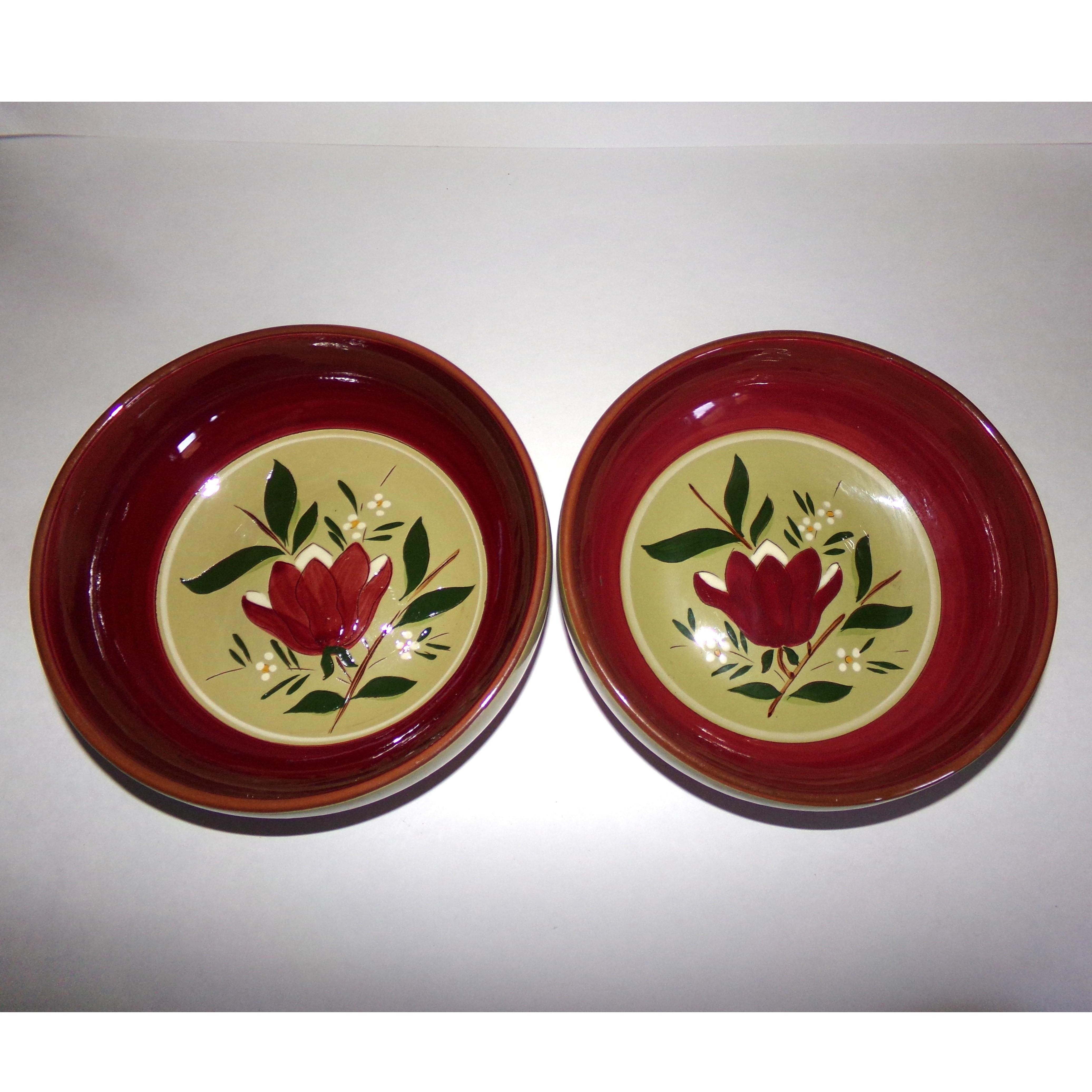 Vintage Stangl Pottery MAGNOLIA Vegetable Serving Bowls-2, 1950-60s