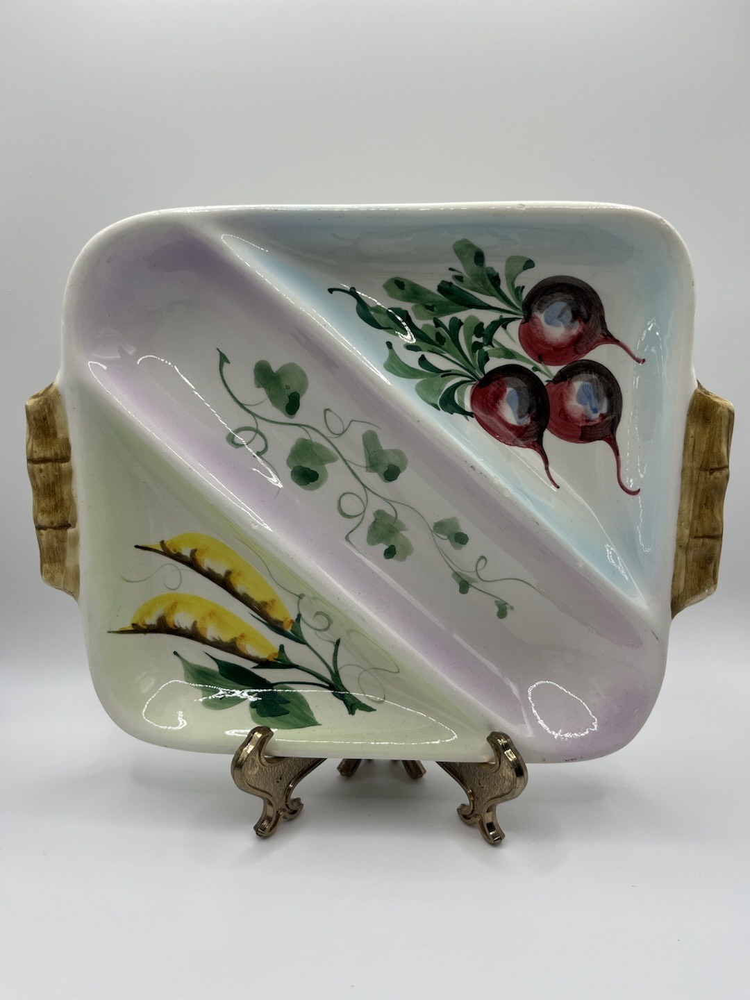 Vintage TMJ Italian Hand Painted Relish Tray Italy