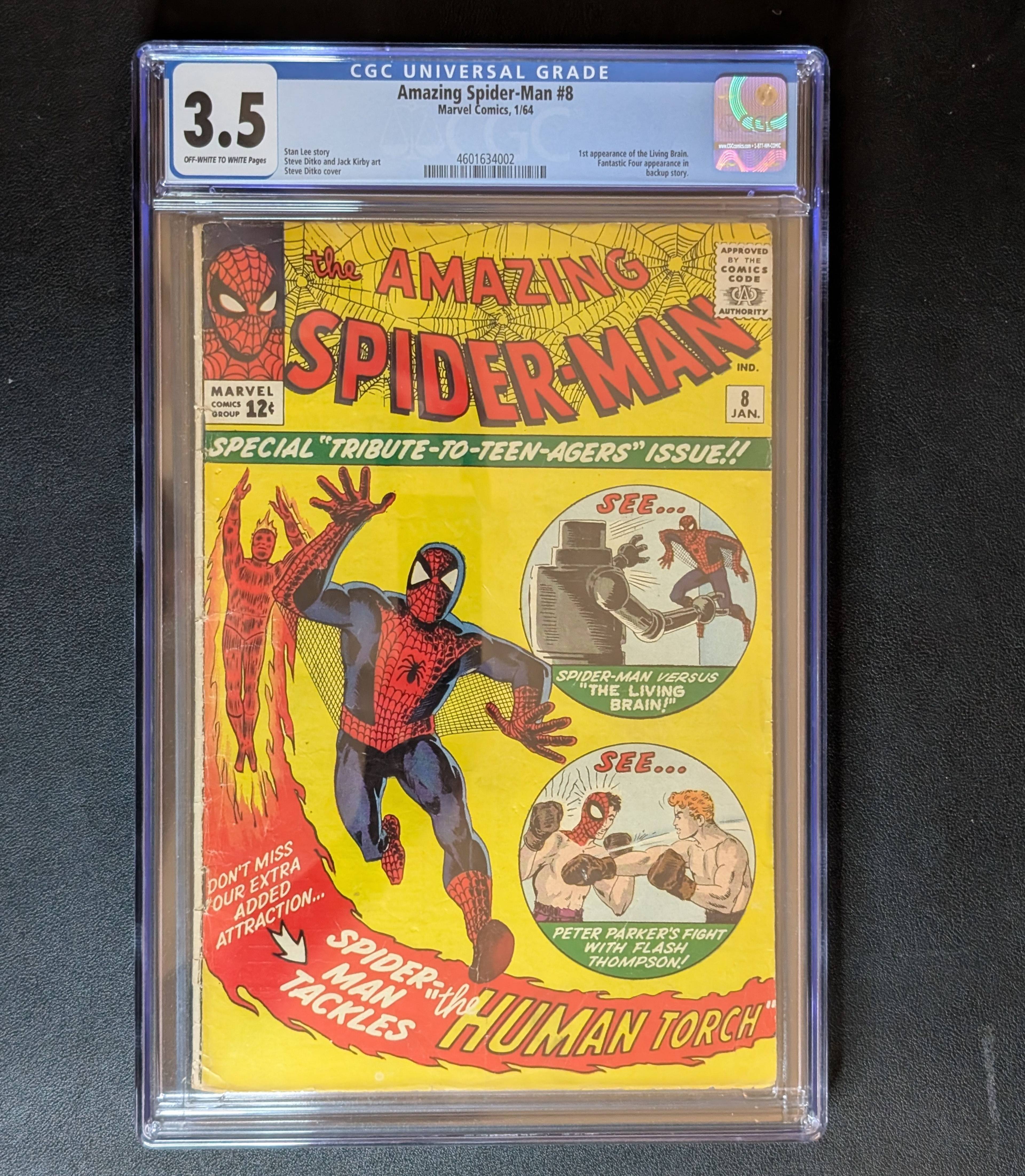 The Amazing Spider-Man #8 (Marvel January 1964) CGC 3.5 VG - 1st Living ...