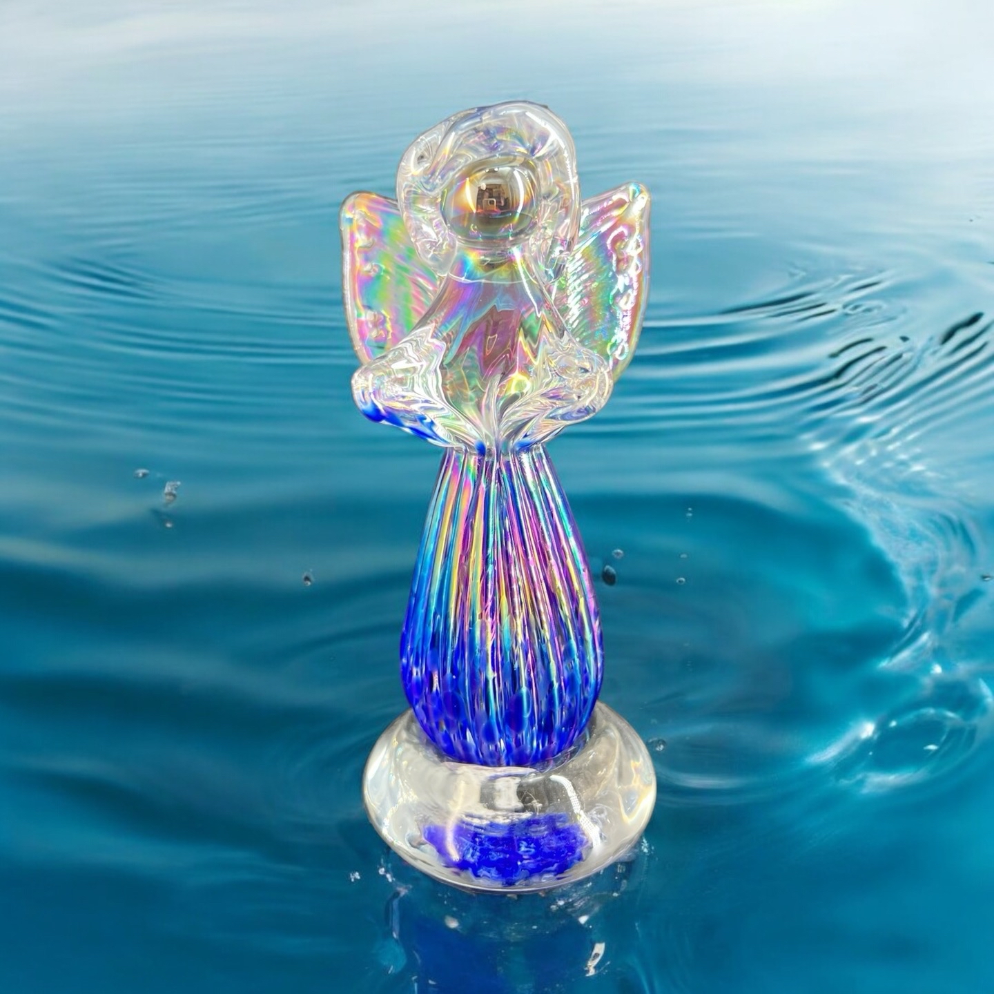 Signed Ron Hinkle Buckhannon West Virginia Hand Blown Art Glass Angel ...