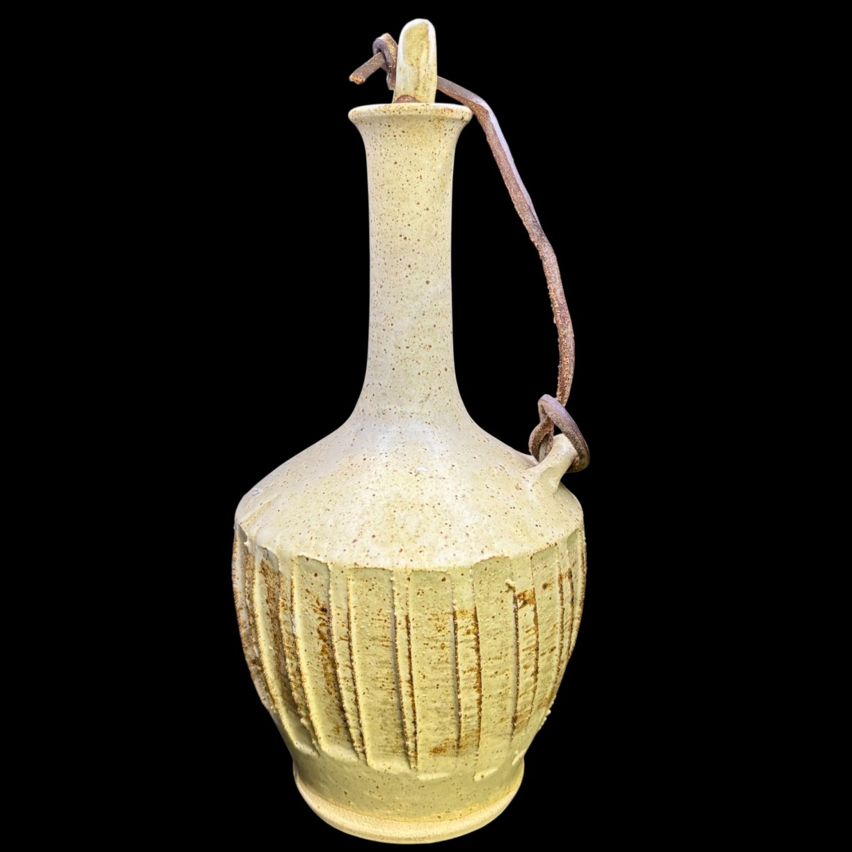 Stoneware Studio Art Pottery Carafe Bottle with Stopper Signed Made in ...