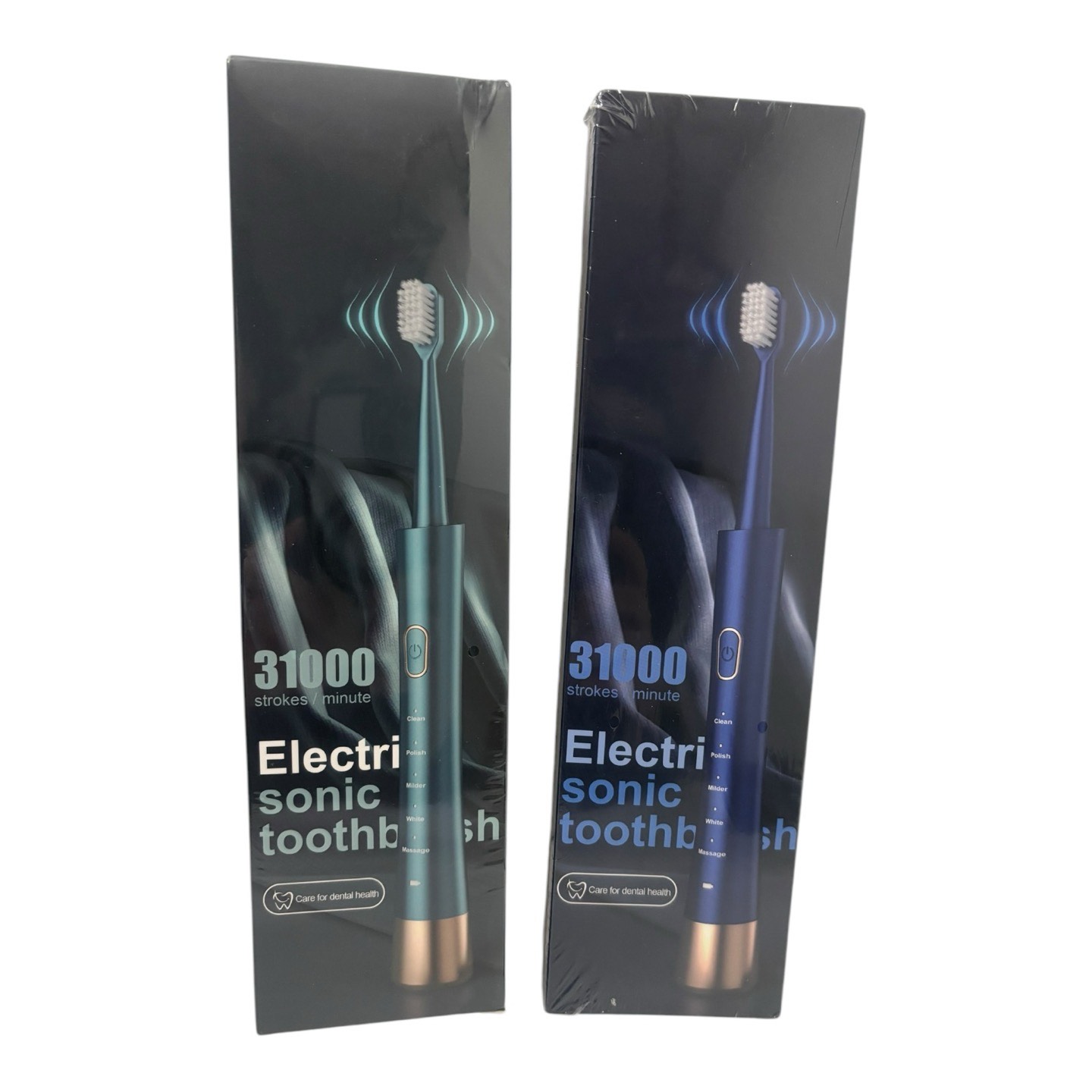 Two Electric Sonic Toothbrushes W/ 8 Replacement Heads