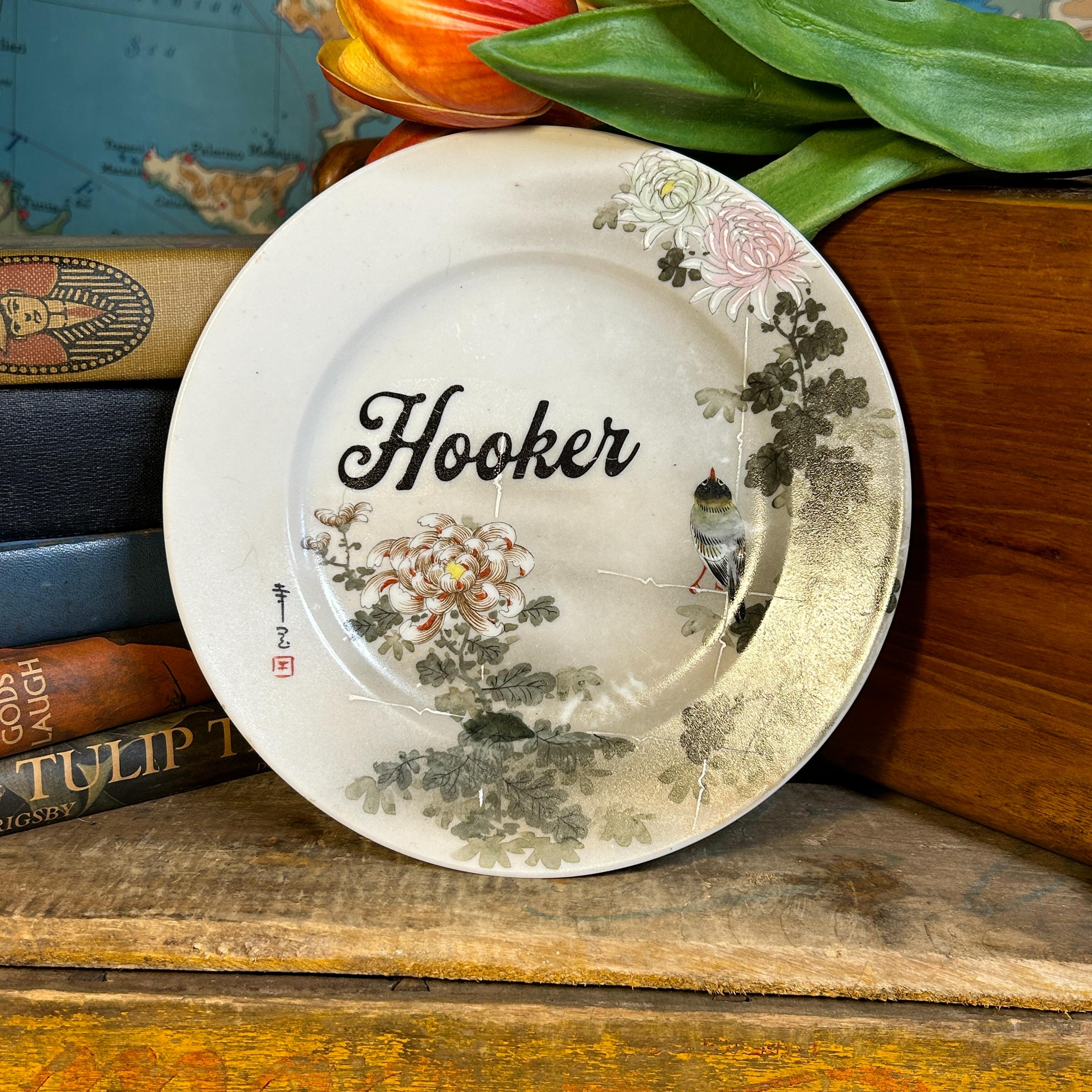 Handcrafted Vintage Upcycled Plate "Hooker"