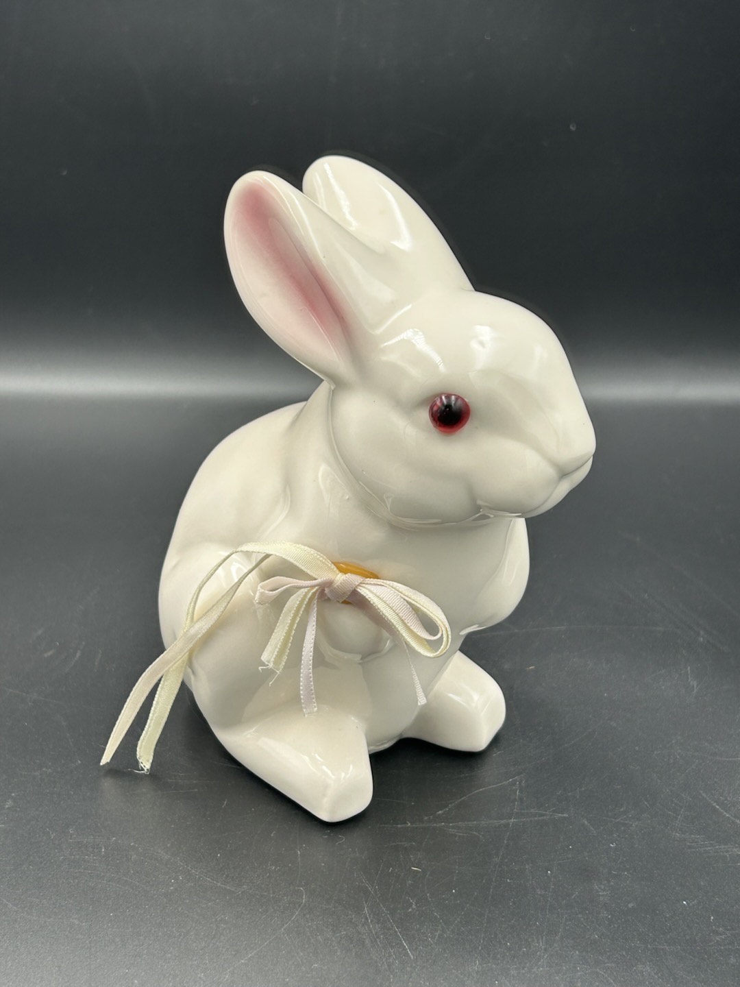 Vintage Enesco White Ceramic Easter Bunny Rabbit Coin Piggy Bank With ...